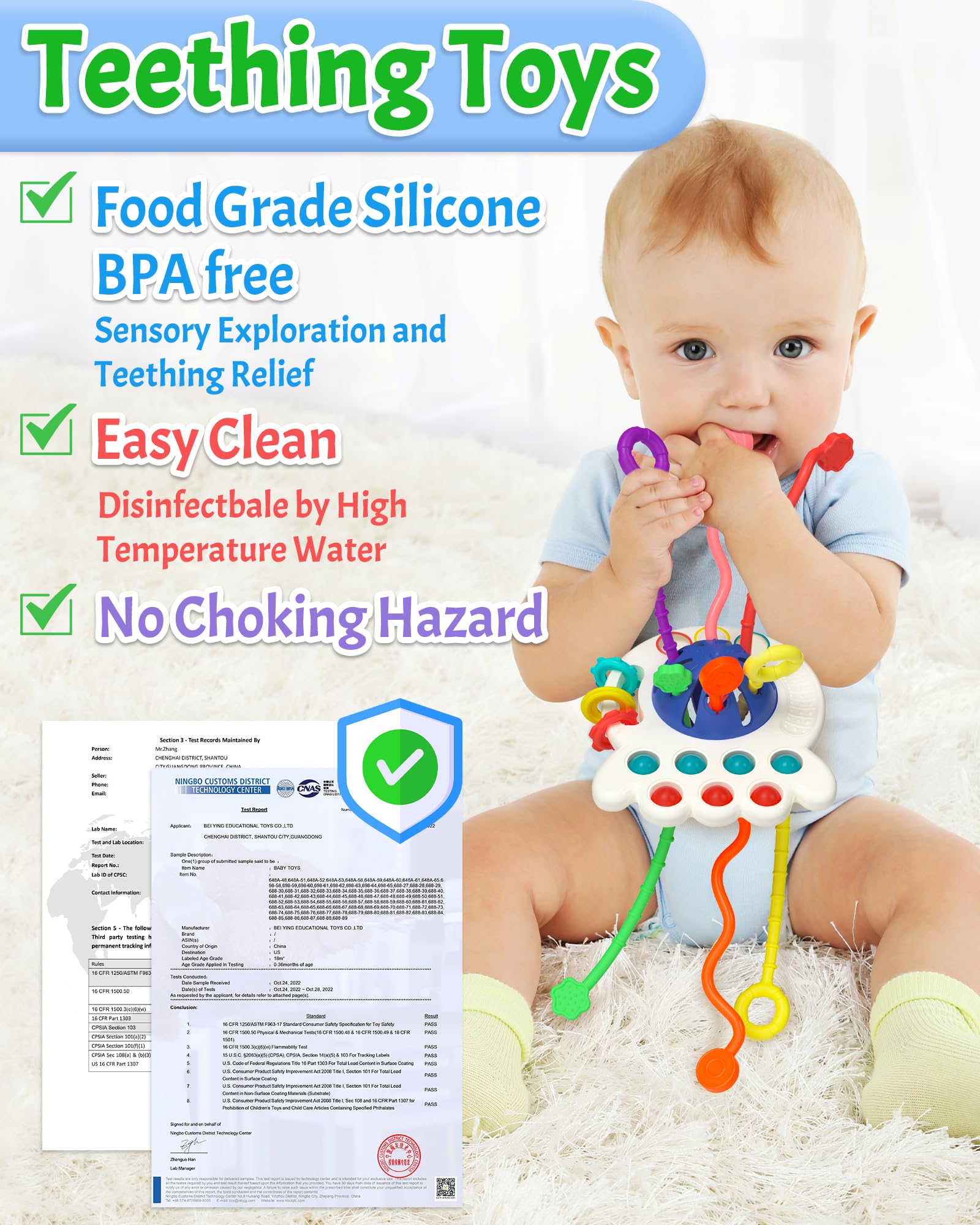 Snapklik.com : Baby Teething Montessori Toy For 6-12-18 Months, Pull ...
