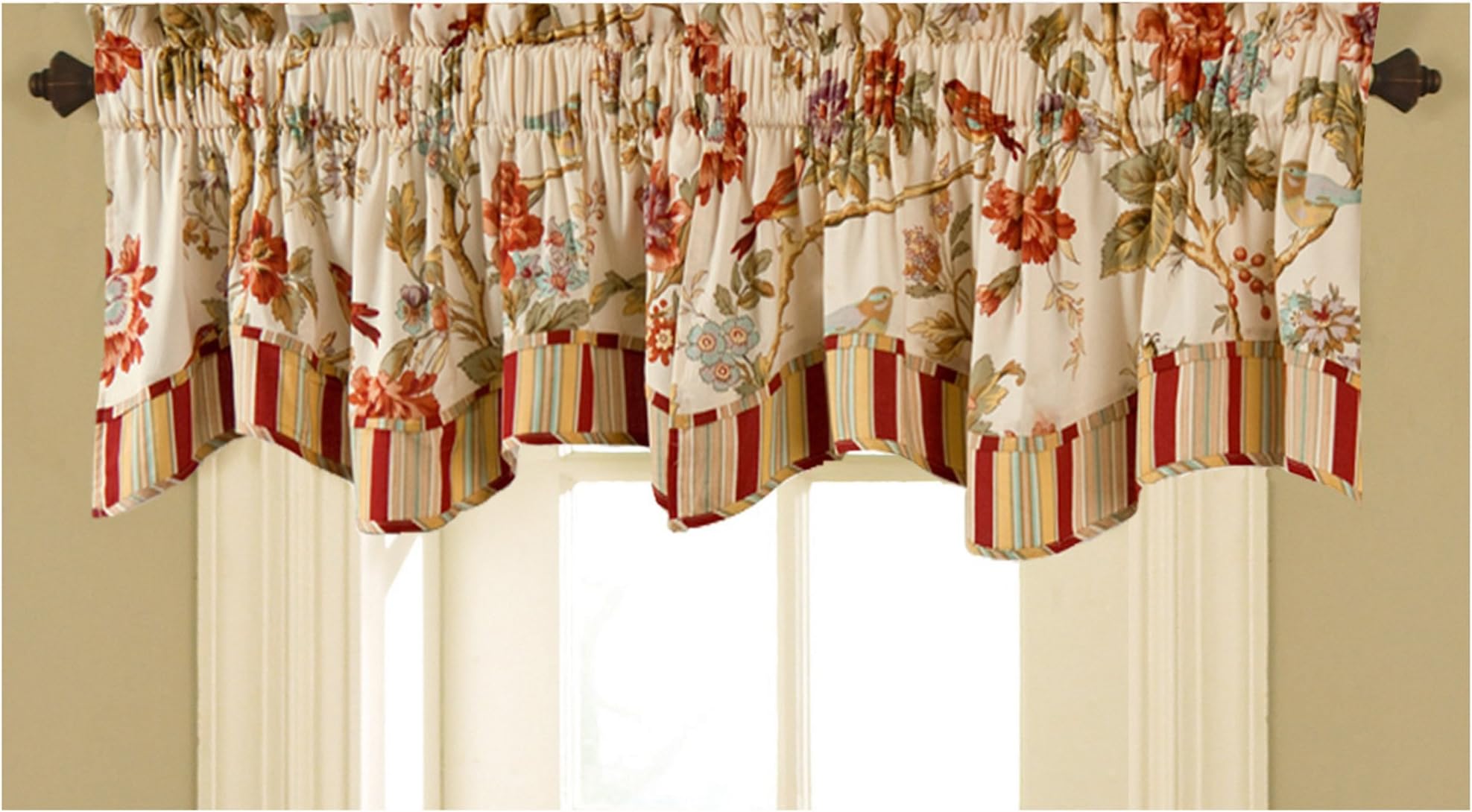 Amazon.com: Collections Etc Classic Windsor Layered Window Valance with ...
