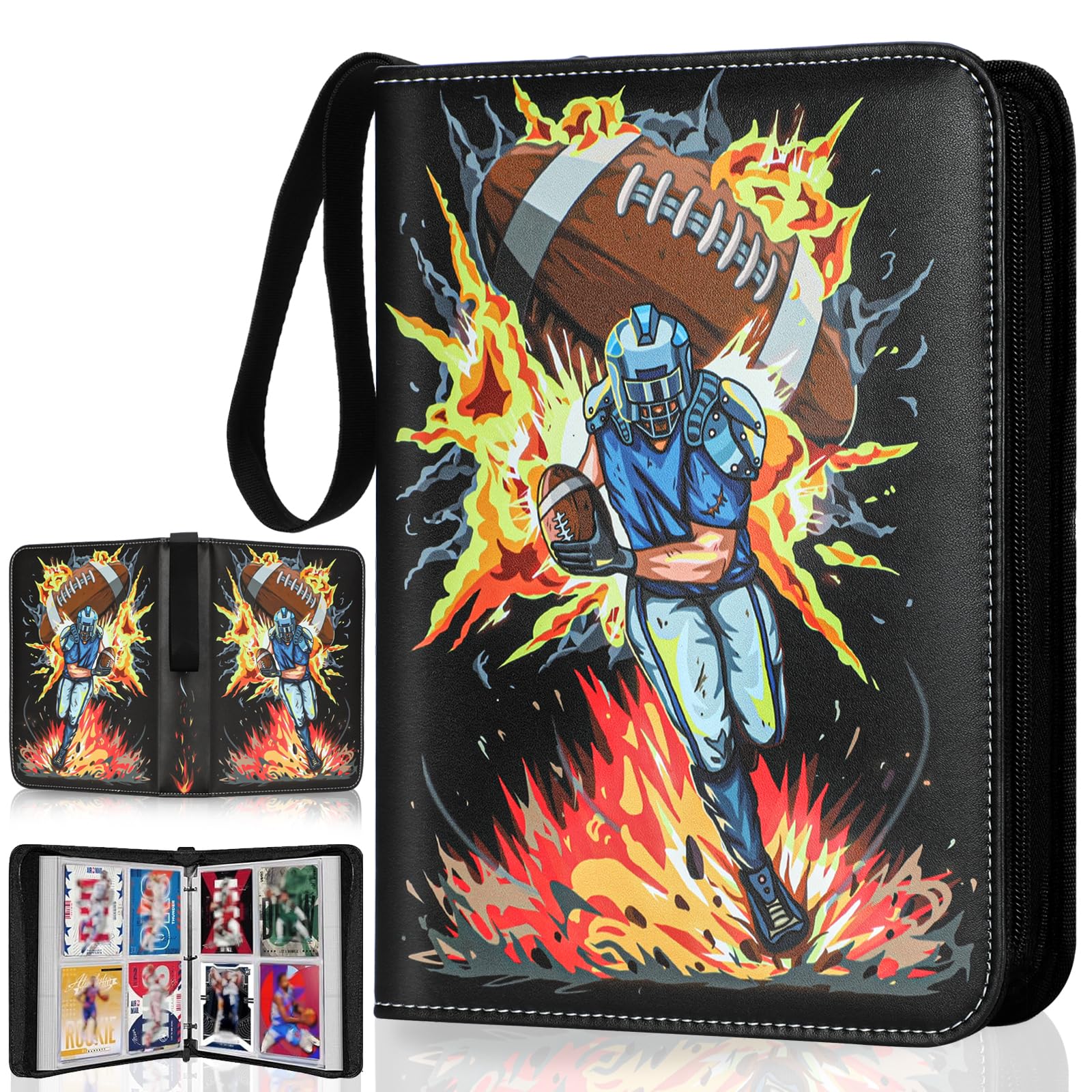 Amazon.com: Football Card Binder, 4 Pocket Trading Card Binder with 50 ...