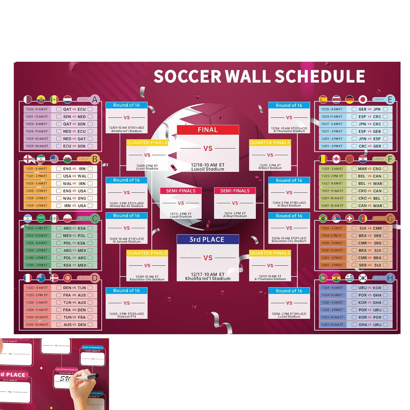 Buy Pisamhid World Soccer Game Wall Chart Schedule,Schedule Wall | Wall ...