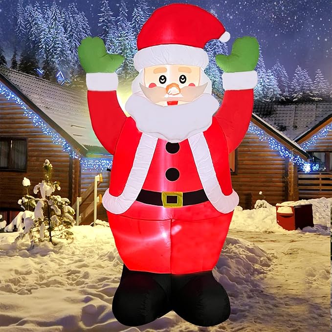 Amazon.com: Padama 8FT Christmas Inflatable Santa Claus Outdoor Blow Up ...