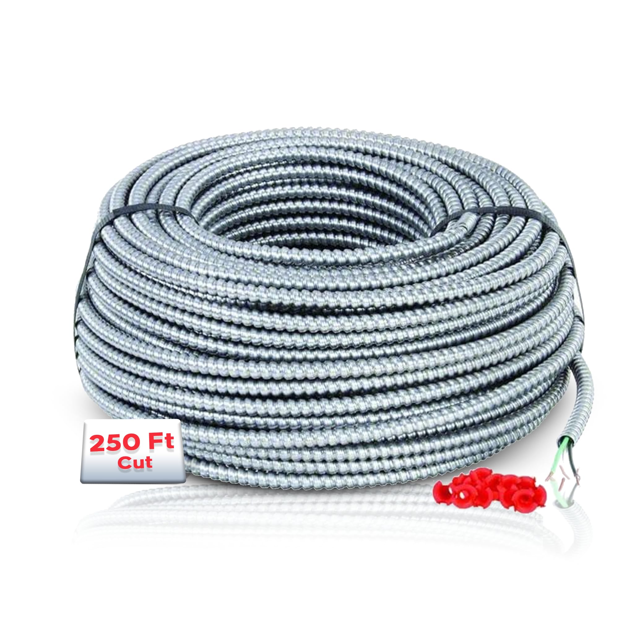 Solid Metal Clad 12/2 Cable with Ground Wire 250 Feet - MC Aluminium ...