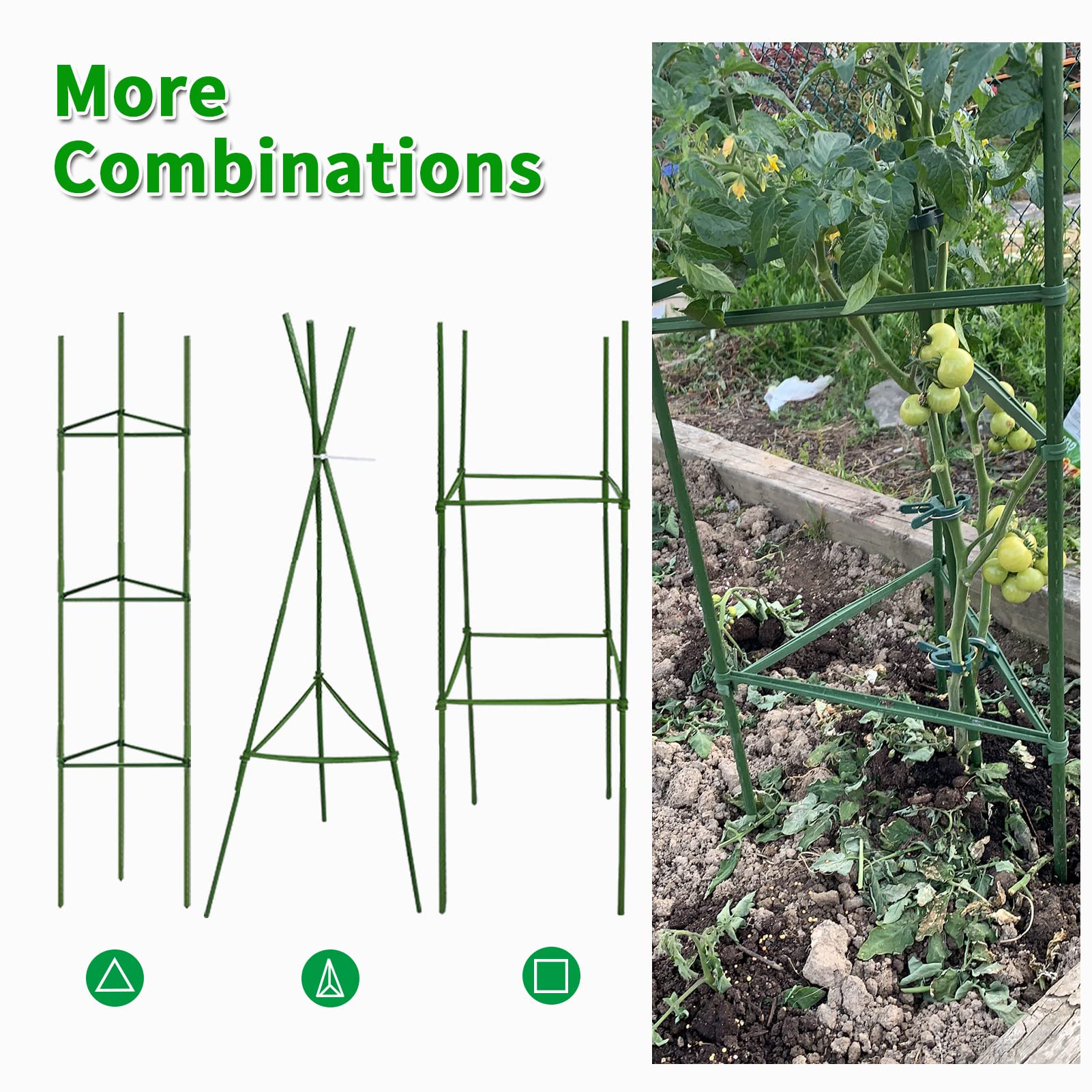 Snapklik.com : YIDIE Tomato Cage 6FT 6-Pack Tall Plant Garden Stakes ...