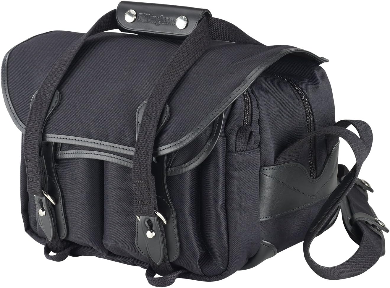 Billingham 225 Black Canvas Camera Bag with Black Leather Trim: Amazon ...