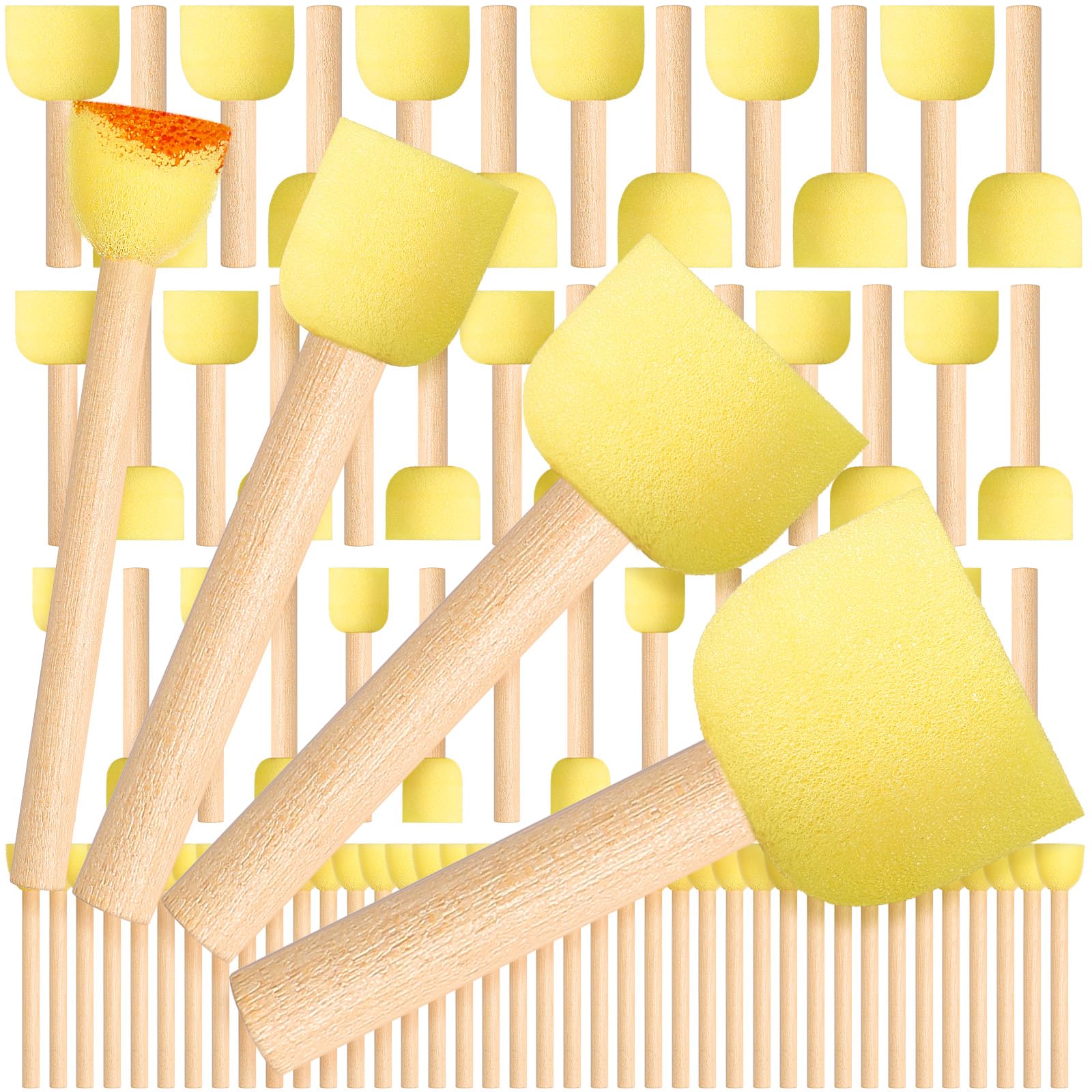 Snapklik.com : Sabary 100 Pcs Round Sponges Foam Brush Set Paint Sponge ...