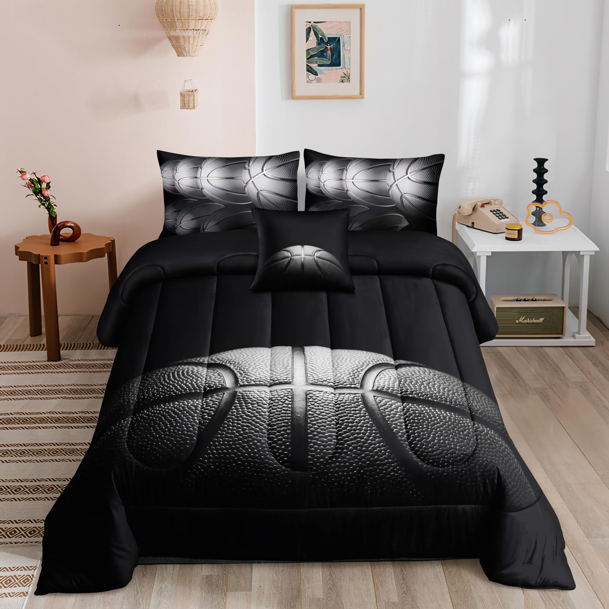 Amazon.com: Helloosuu 6 PCS Basketball Bedding Sets,Basketball ...