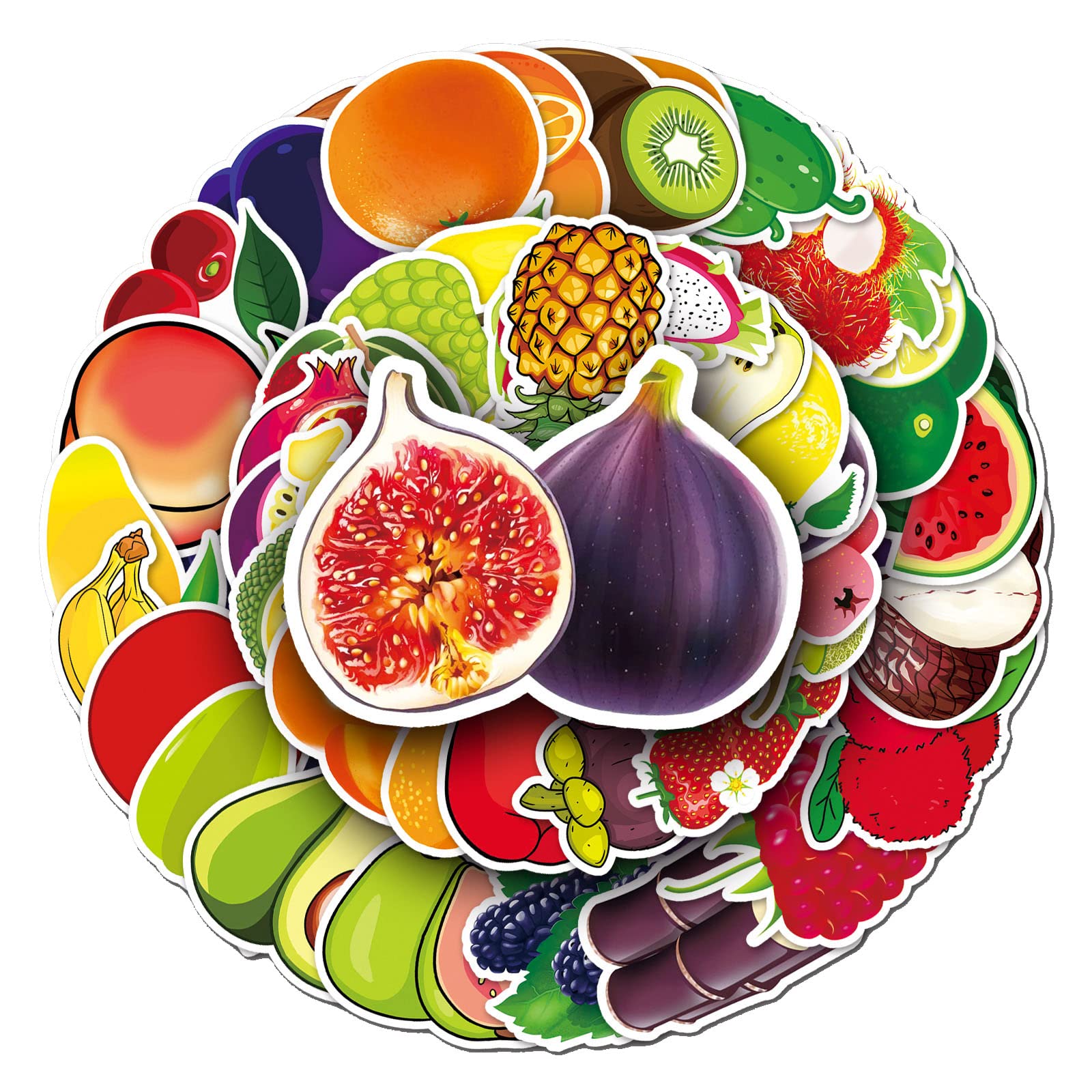 Amazon.com: Cute Fruits Stickers 50Pcs Water Bottles Stickers for Kids ...