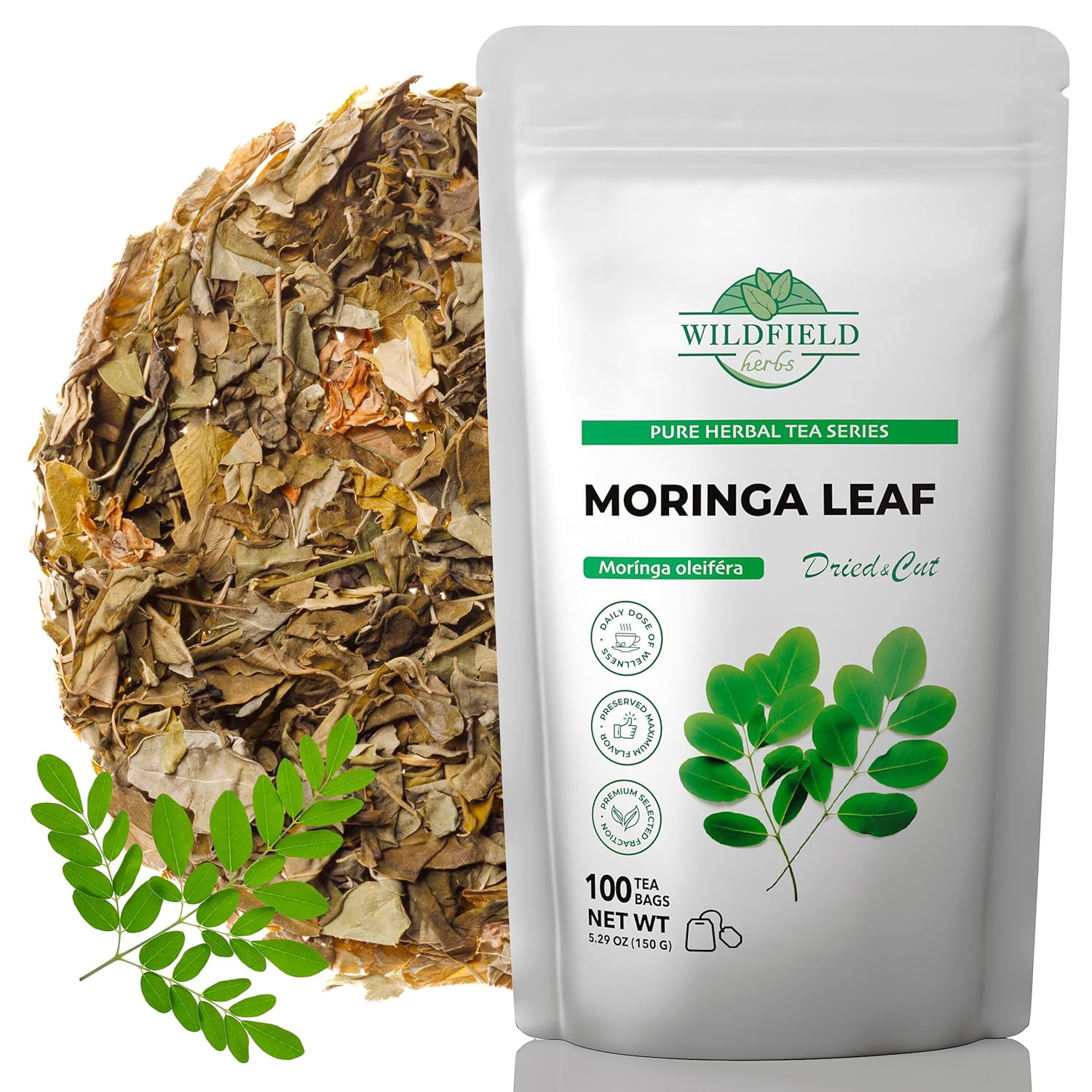 Amazon.com : 100 Moringa Leaves Moringa Tea Leaves Herbal Tea (Moringa ...