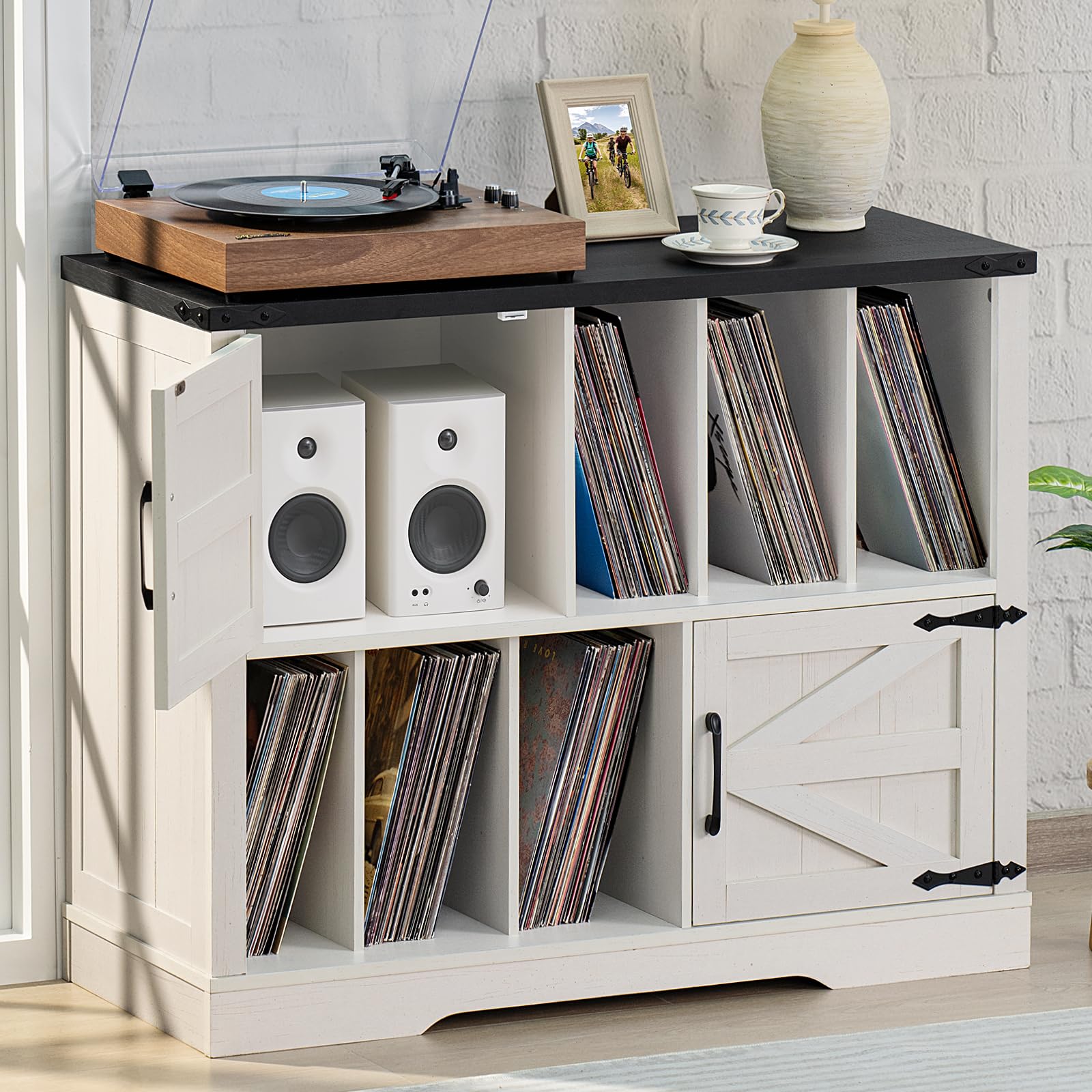 Amazon.com: Joaxswe Large Record Player Stand with Vinyl Storage Up to ...