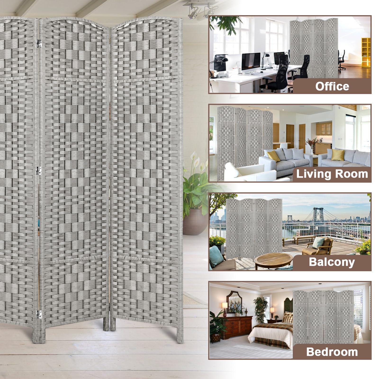 Snapklik.com : 6 Ft Tall Room Divider, Room Dividers And Folding ...