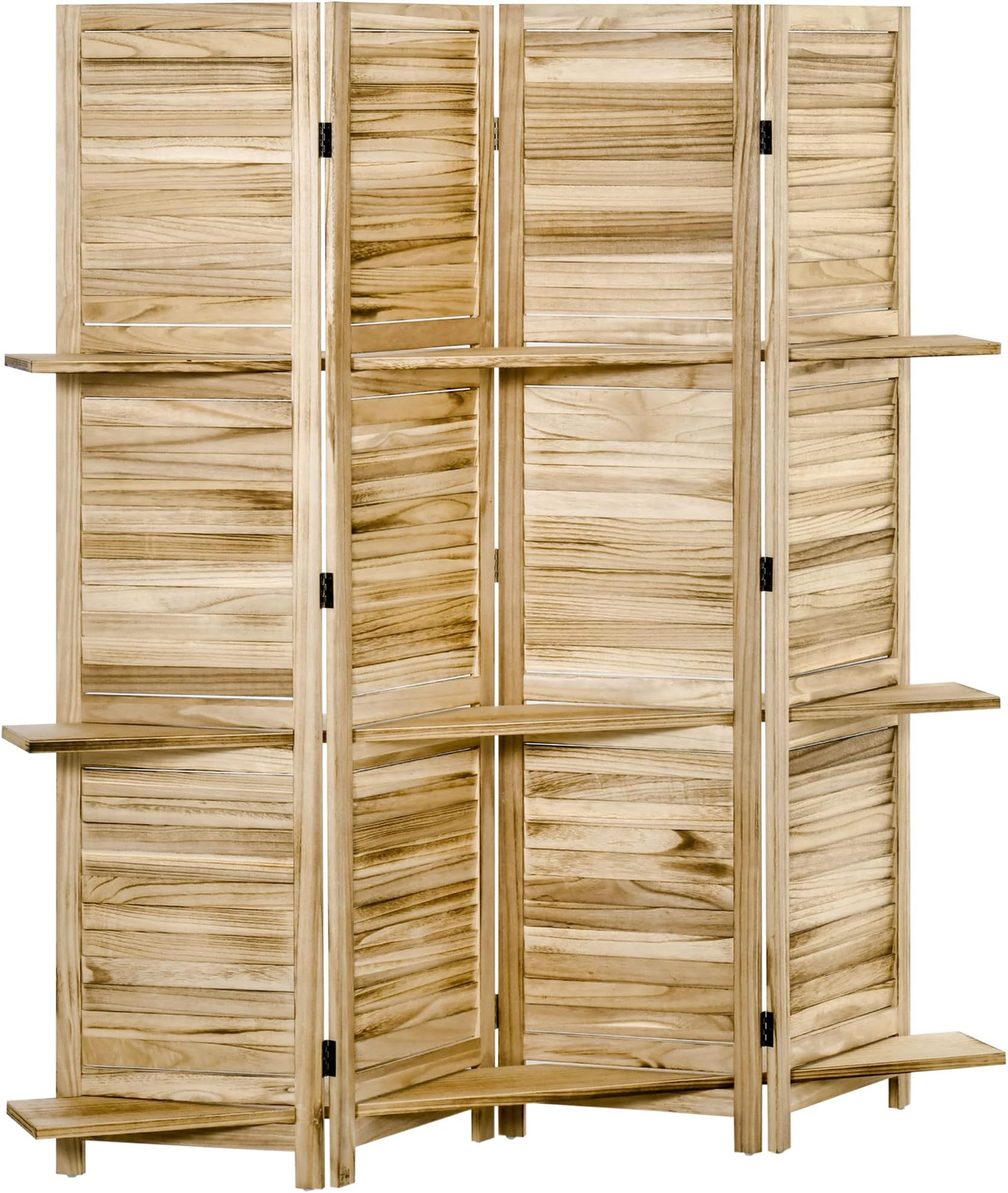 Amazon.com: ORE International 4-Panel Walnut Finish Room Divider with ...