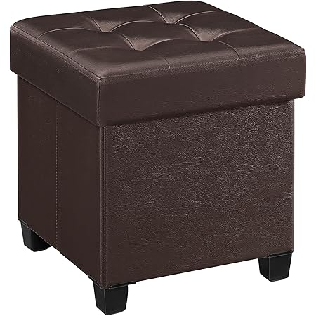 Amazon.com: SONGMICS 15 Inches Cube Storage Ottoman, Foot Stool ...