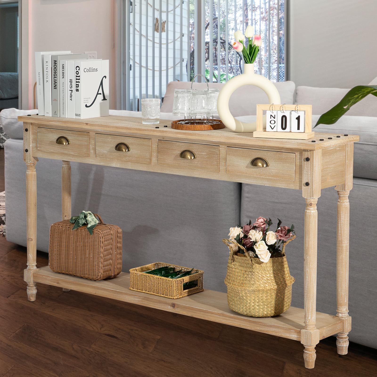 Snapklik.com : Wnutrees Farmhouse Console Table