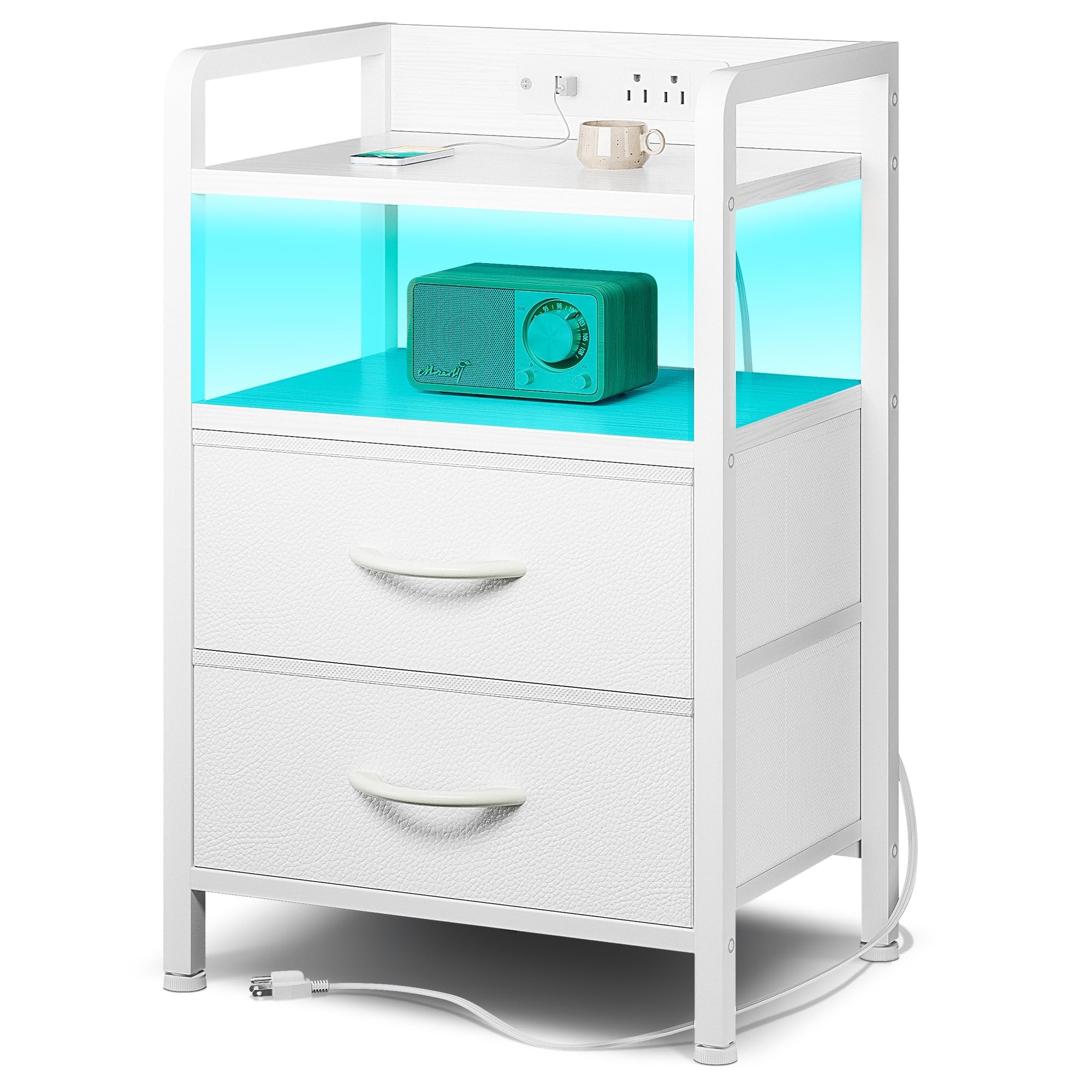 Amazon.com: Night Stand Bedside Table Bedroom - Nightstand with ...