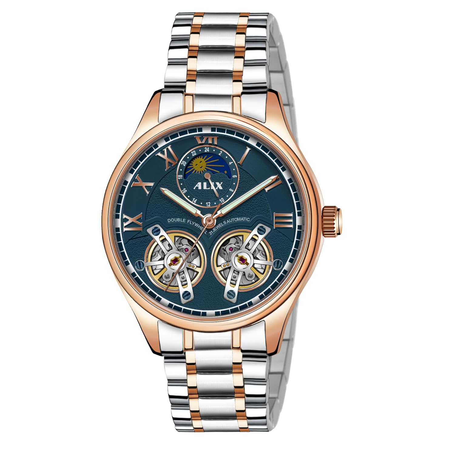 Buy ALIX AL2917 Modern Textured Dial Chronograph Silver Strap Analog ...