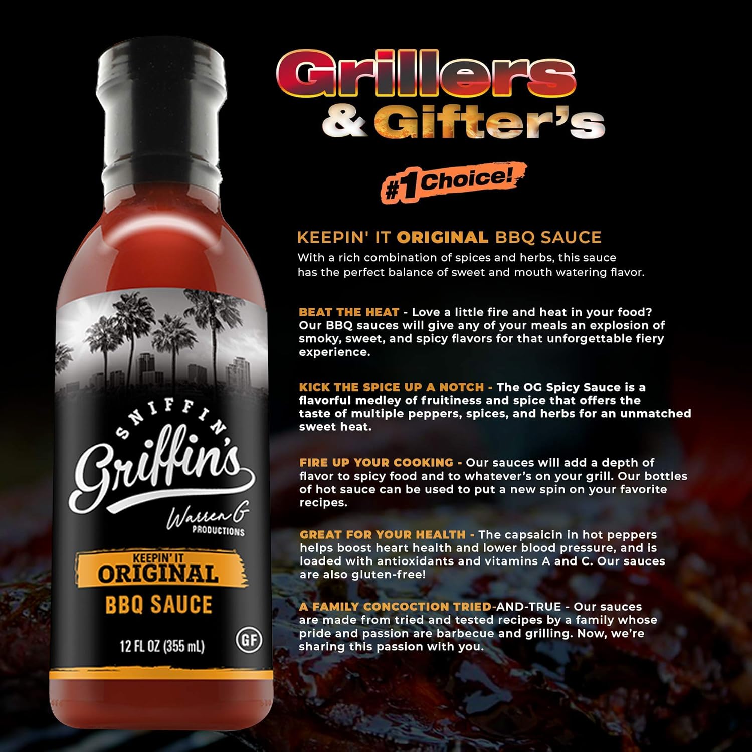 Sniffin Griffin’s Original BBQ Sauce Barbacoa dulce suave Salsa de ...