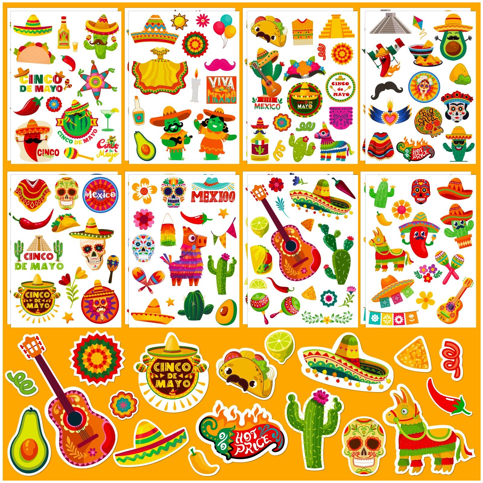 Amazon.com: Cinco De Mayo Stickers for Kids, 236Pcs Funny Mexican ...