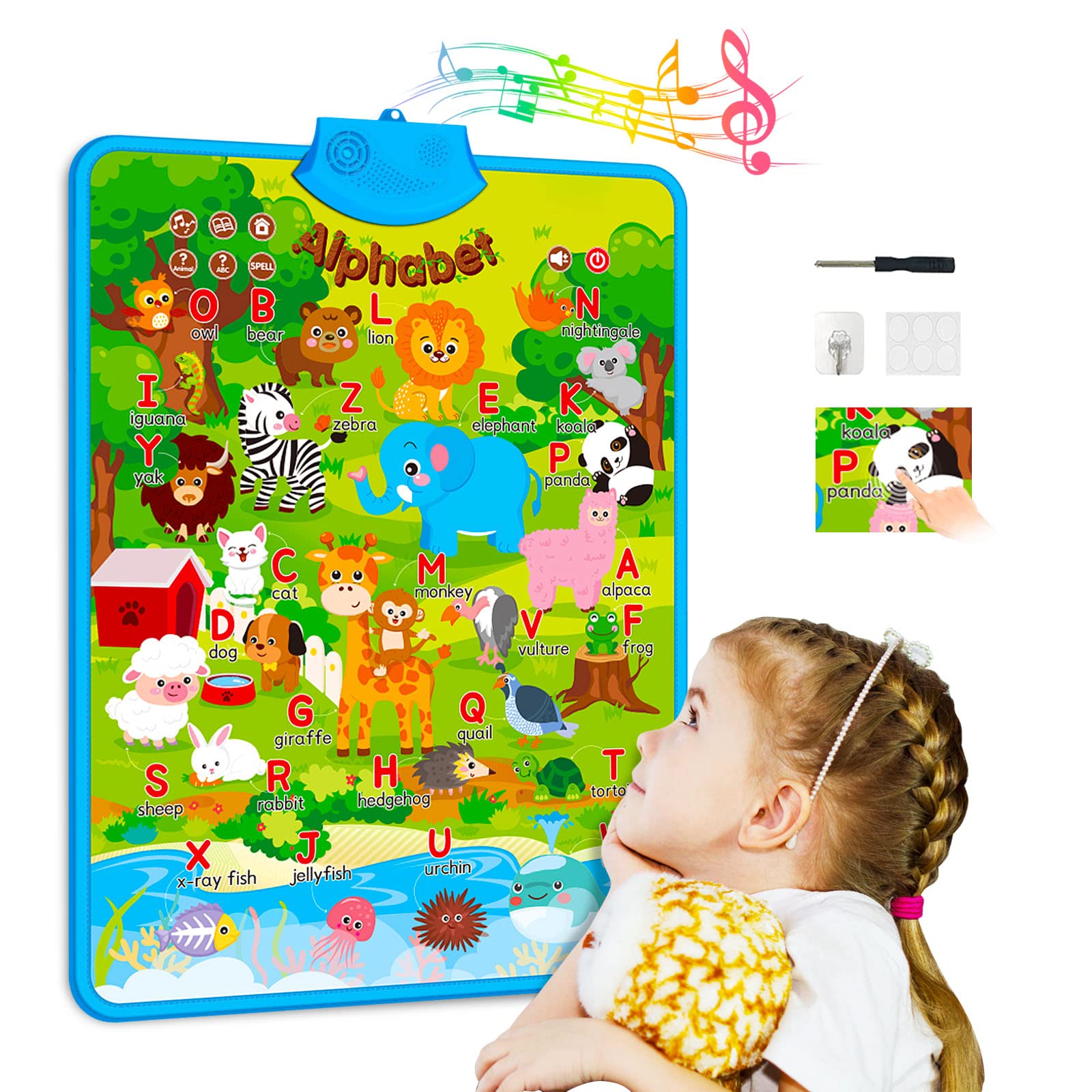 Whoopie Electronic Interactive Animal Alphabet Wall Chart Talking Abc ...