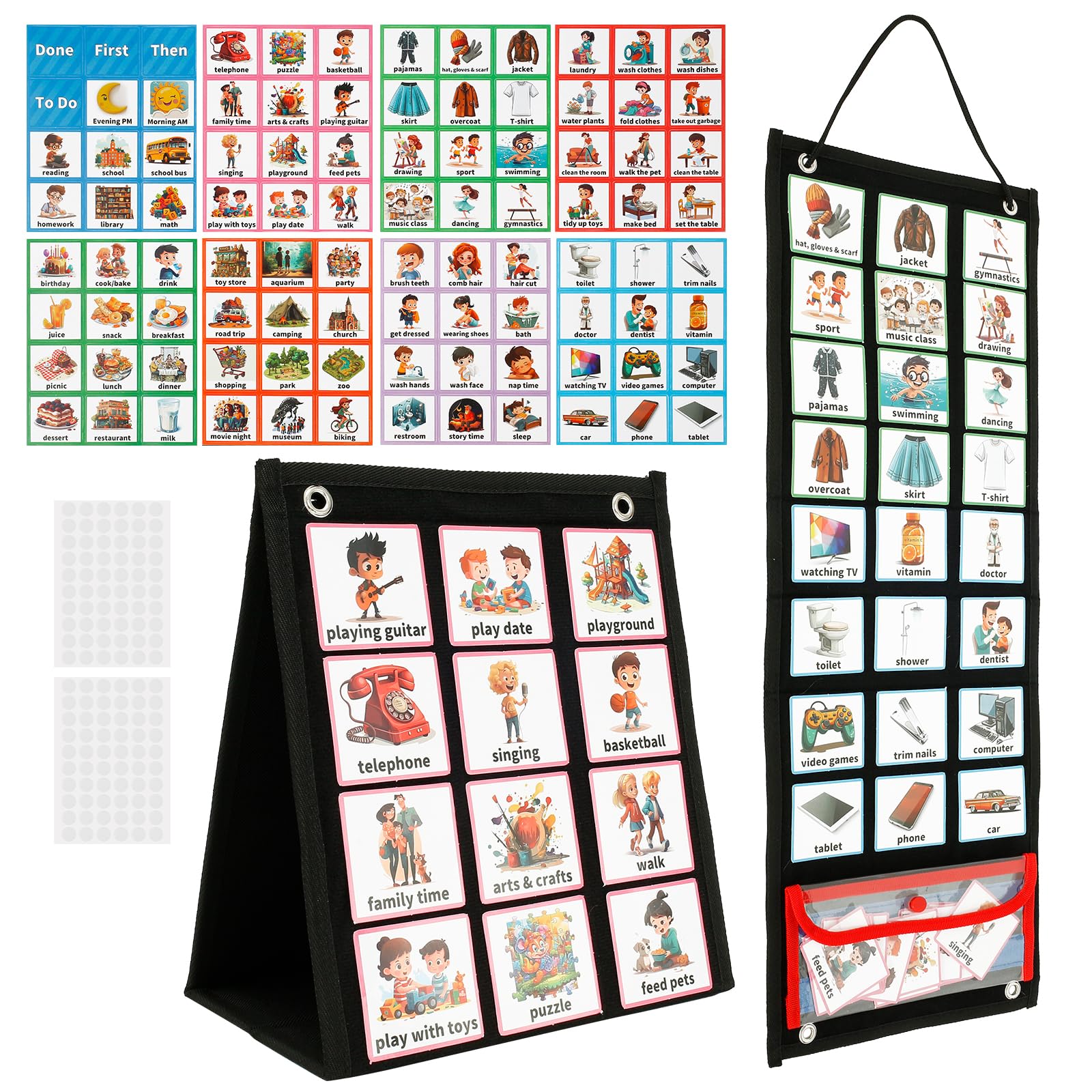 Kids Visual Schedule Calendar Chart, Hanging Daily Chore Routine Chart ...