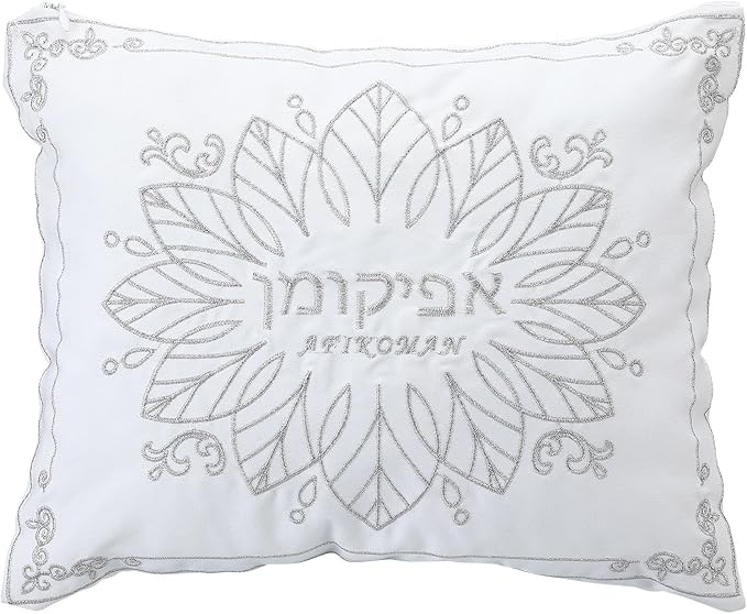 Amazon.com: Skybooly Embroidered Afikoman Bag Passover Silver Afikomen ...