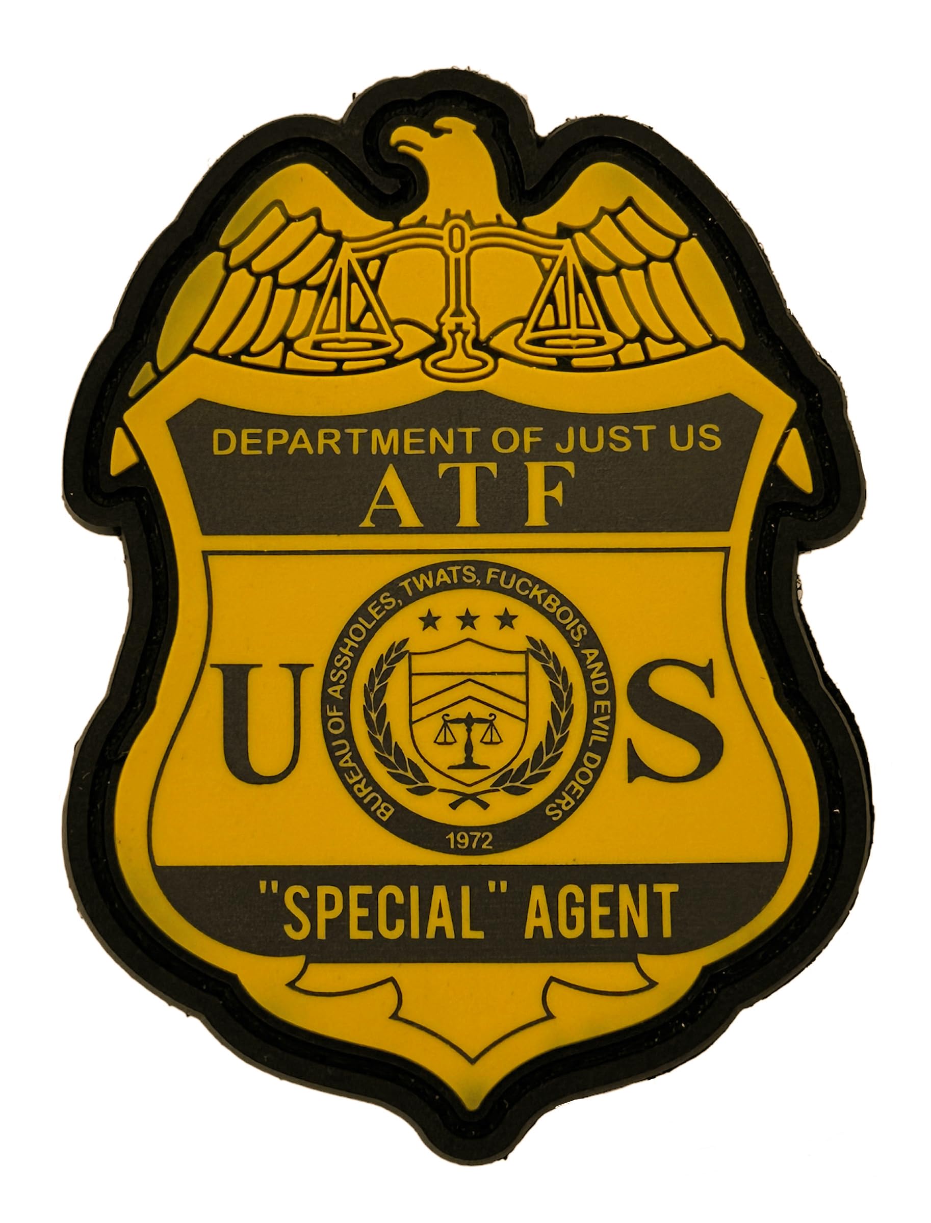 Amazon.com: Funny ATF Badge Military Hook and Loop Morale Patch with ...