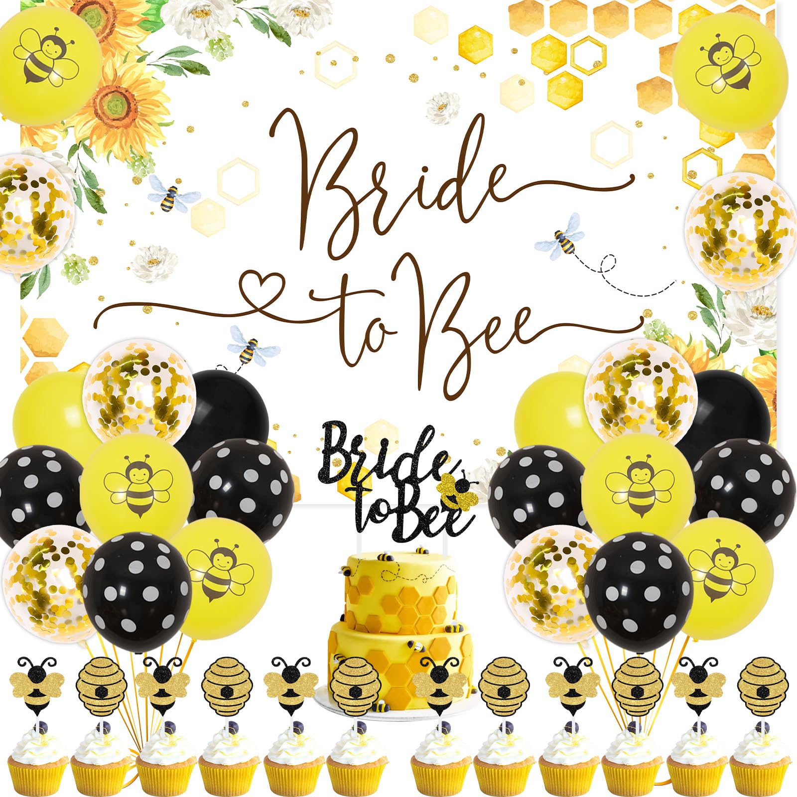 Amazon.com: Bride to Bee Bridal Shower Decorations - Bride to Bee ...