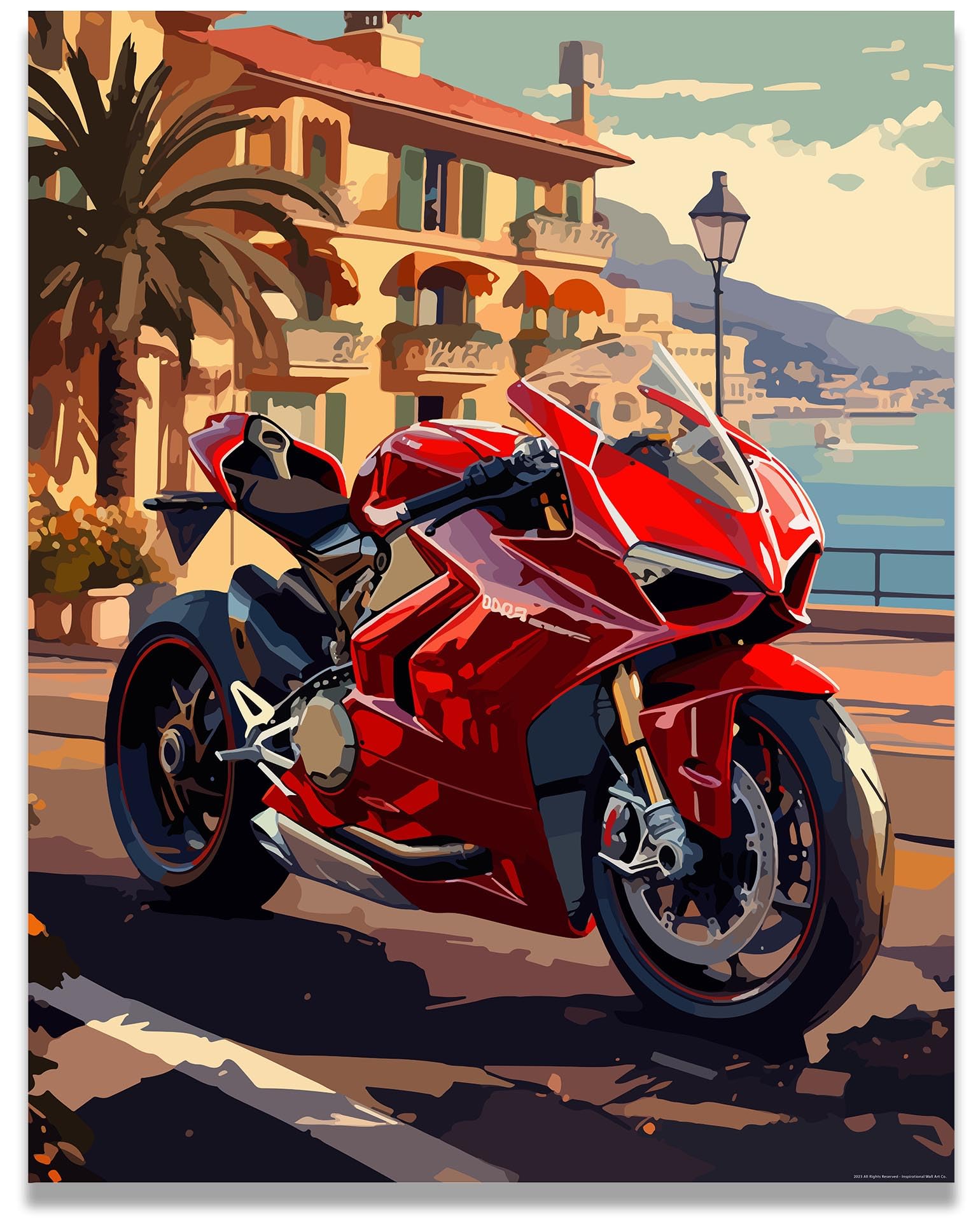 Amazon.com: Inspirational Wall Art Co. - Electrifying | Ducati Panigale ...