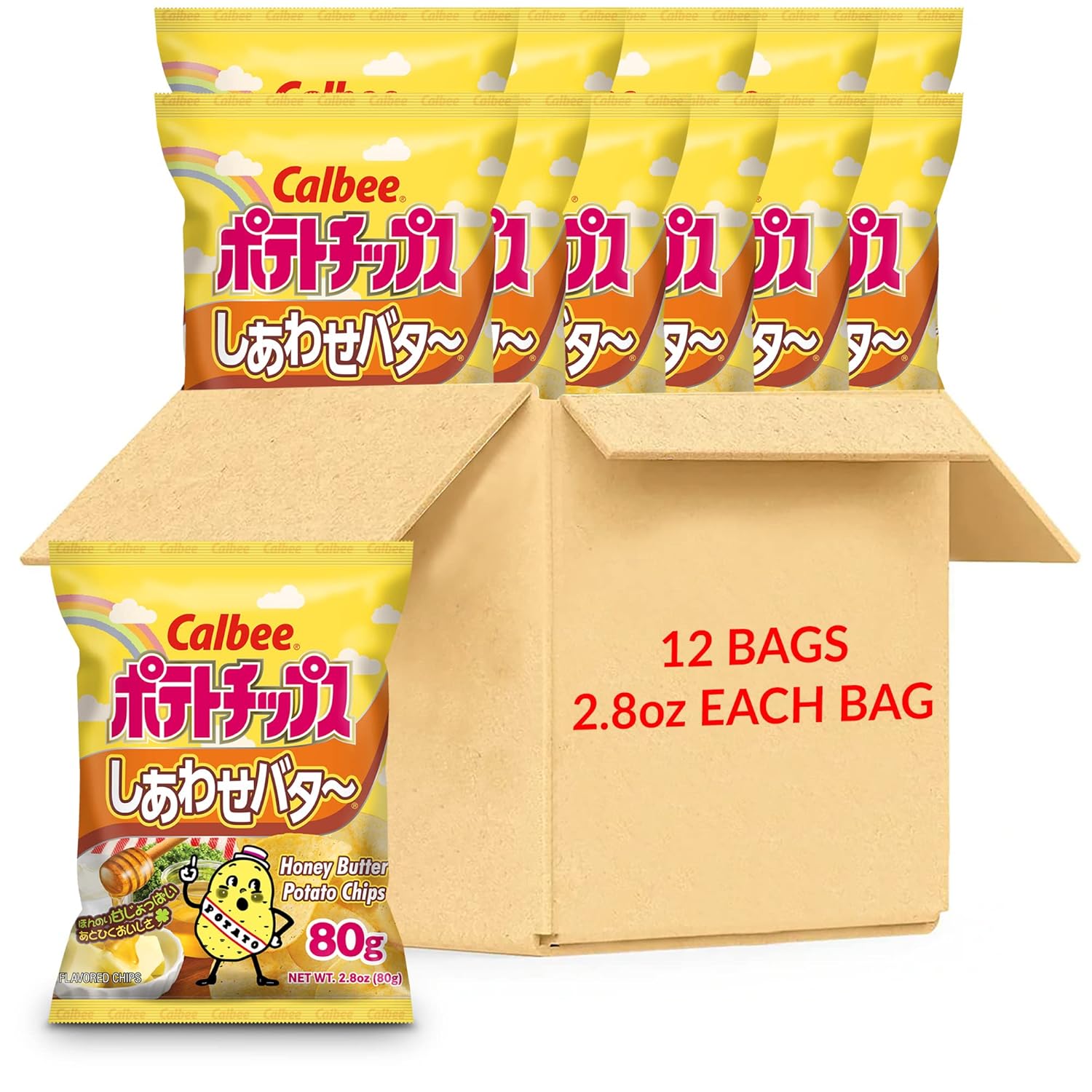 Amazon.com: Calbee Potato Chips (Honey Butter, 2.8 oz) | Taste The Tradition of Japanese Snacks ...