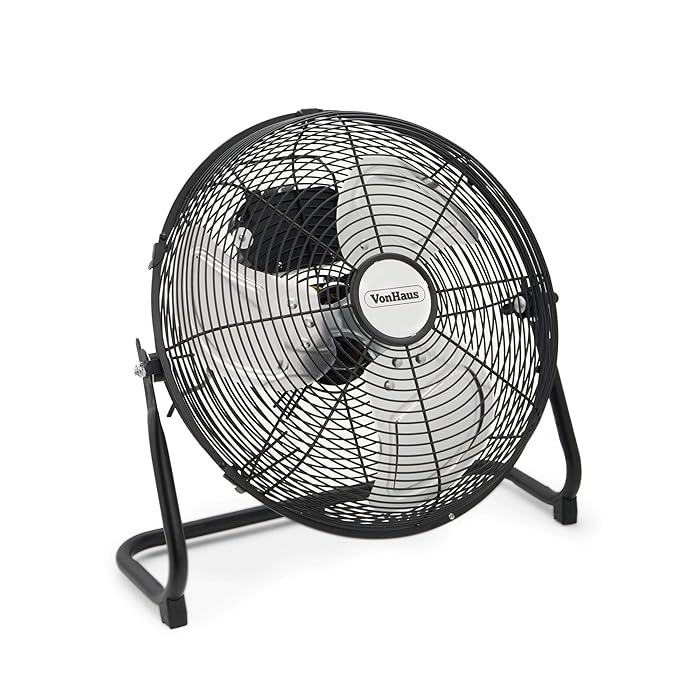 Buy VonHaus 14” Floor Fan - Matte Black Metal Gym Fan - 14-inch ...