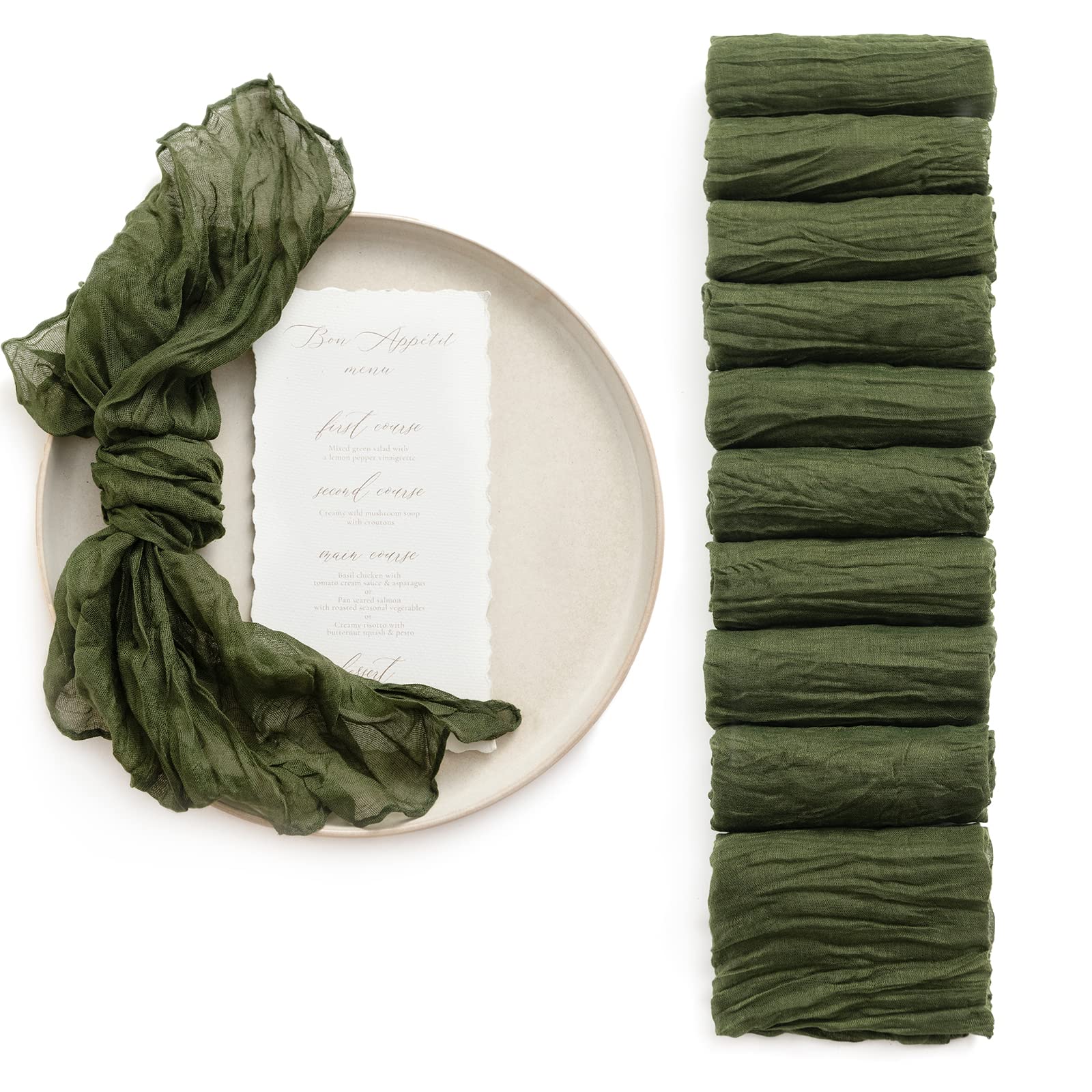 Amazon.com: Ling's Moment Sage Green Cloth Napkins,19 x 19 Inches Gauze ...