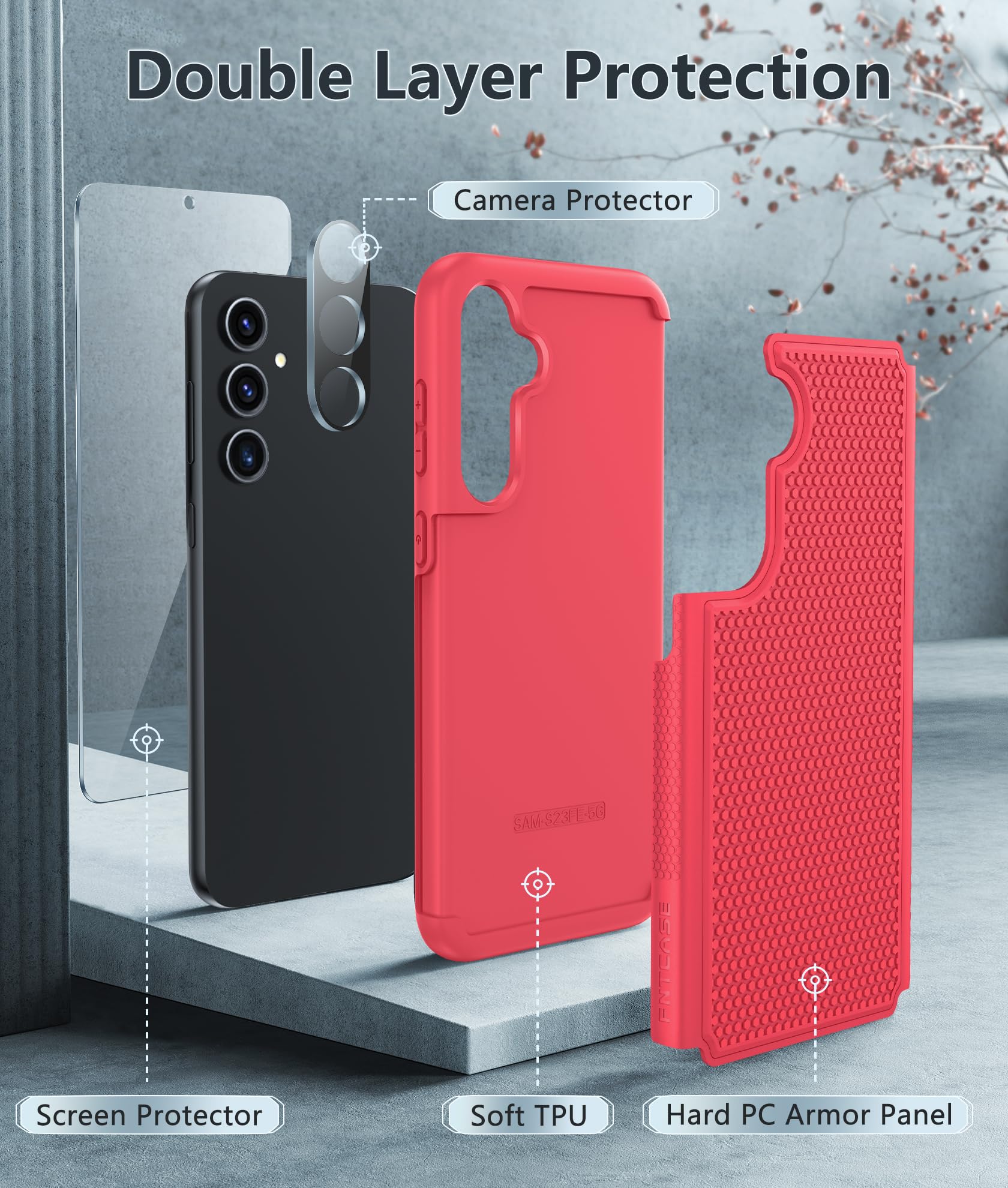 Snapklik.com : FNTCASE For Samsung Galaxy S23-FE Case: Dual Layer Protective Heavy Duty Cell ...