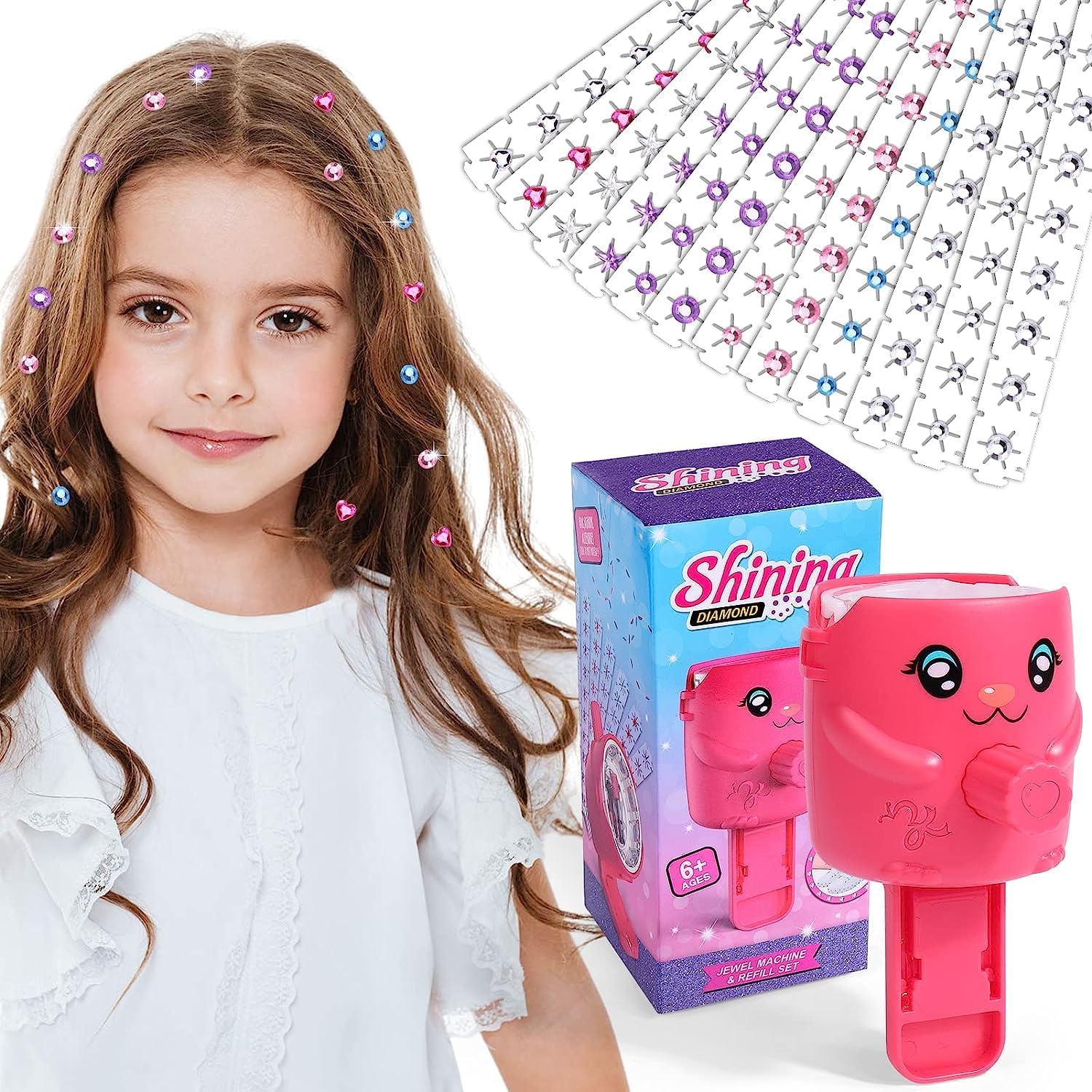 Hair Gem Stamper Quick and Easy Hair Glitter Machine for Women, Hair ...