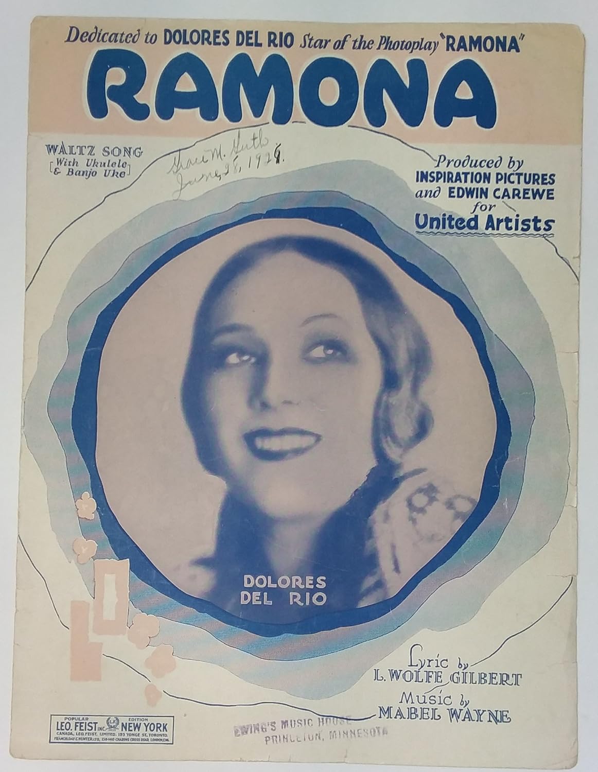 Ramona (Sheet Music - English, Italian and Spanish Version) 1958: Maria ...