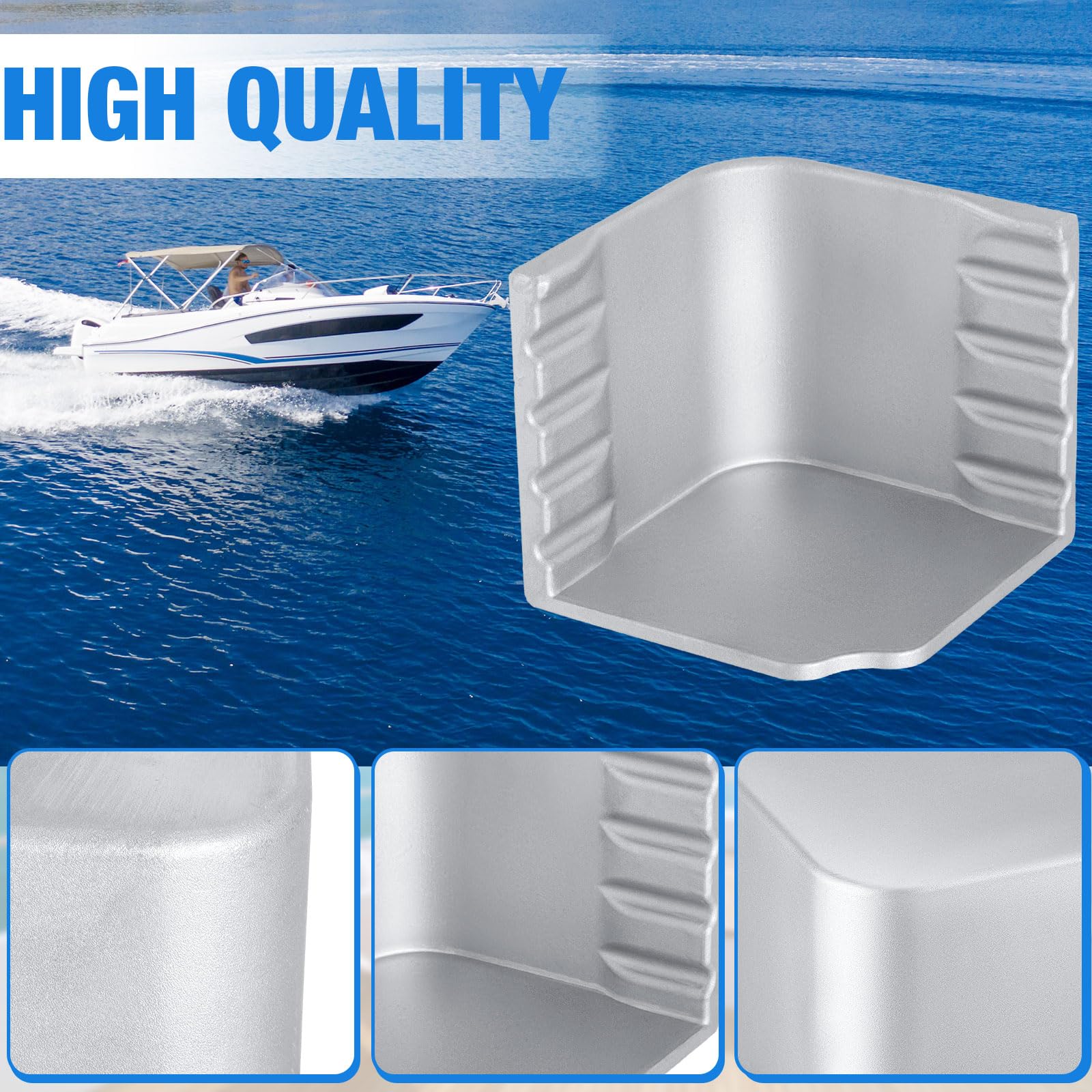 Snapklik.com : MorningRo 4 Pcs Pontoon Boat Corner Cap Aluminum Deck ...