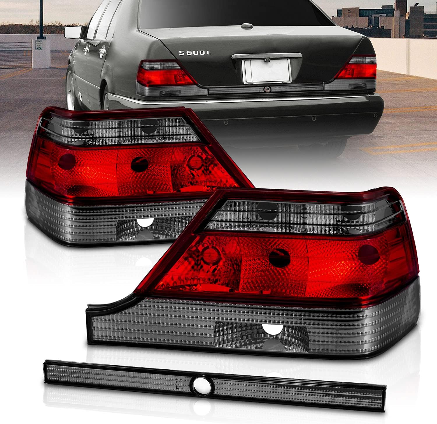 Amazon.com: AmeriLite Taillights G2 Red/Smoke (W/O Led) for Mercedes ...