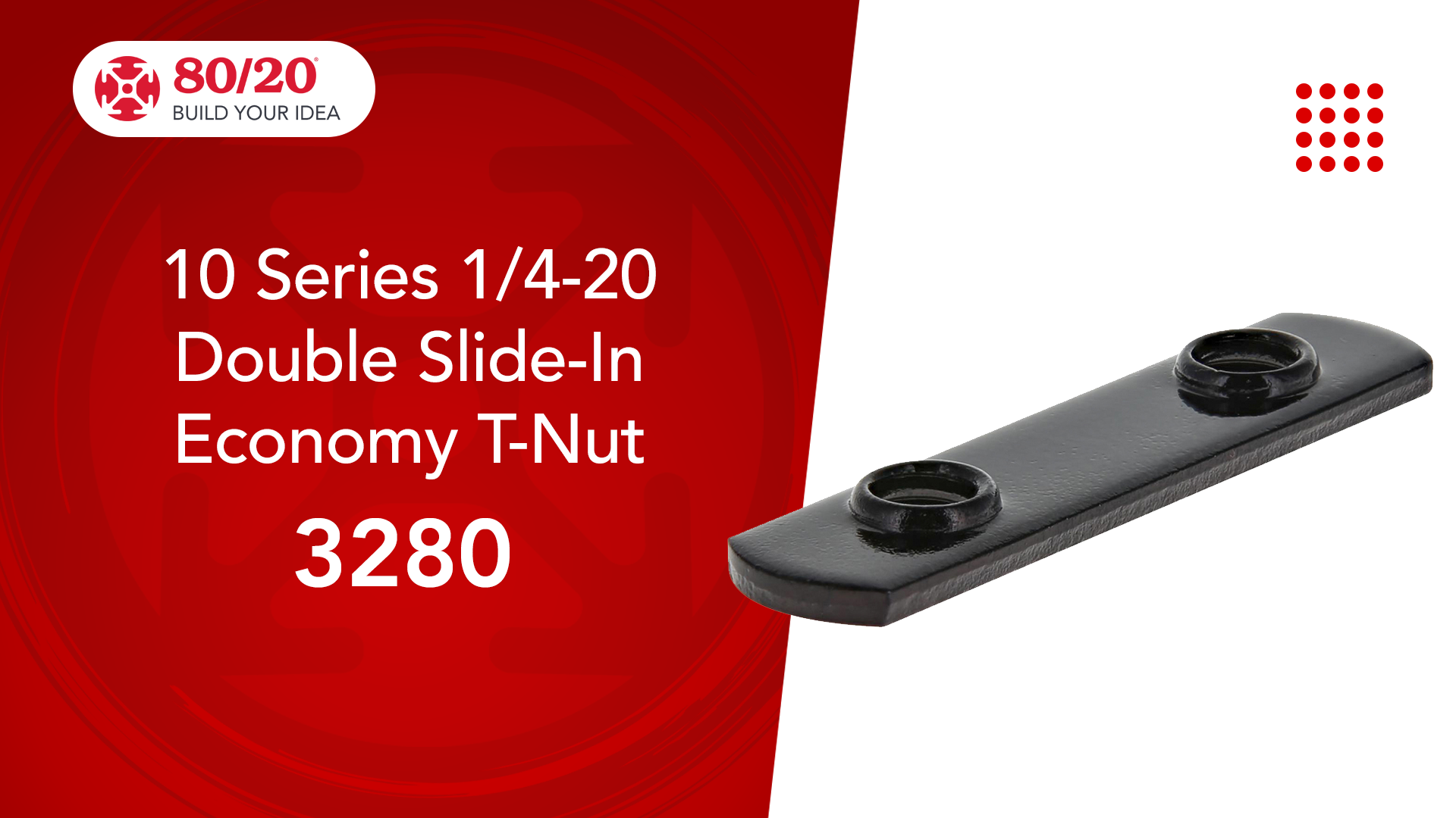 T Nuts 1/4-20 CHANNEL T-slot 8020, 3280, 10 Series 1/4-20 1/4 Double ...
