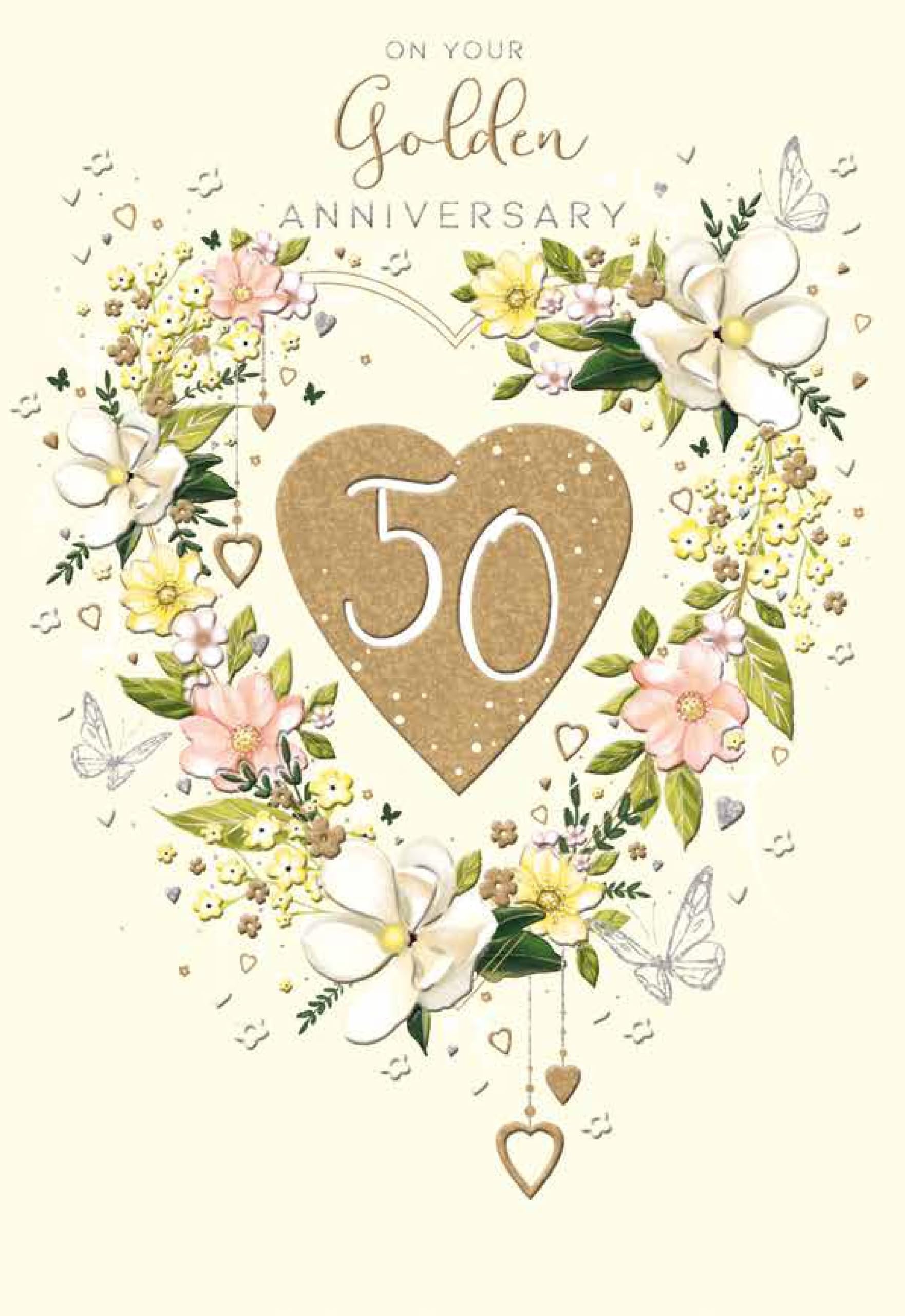 Noel Tatt 50th Milestone Golden Anniversary Card - 50 Years - Love ...