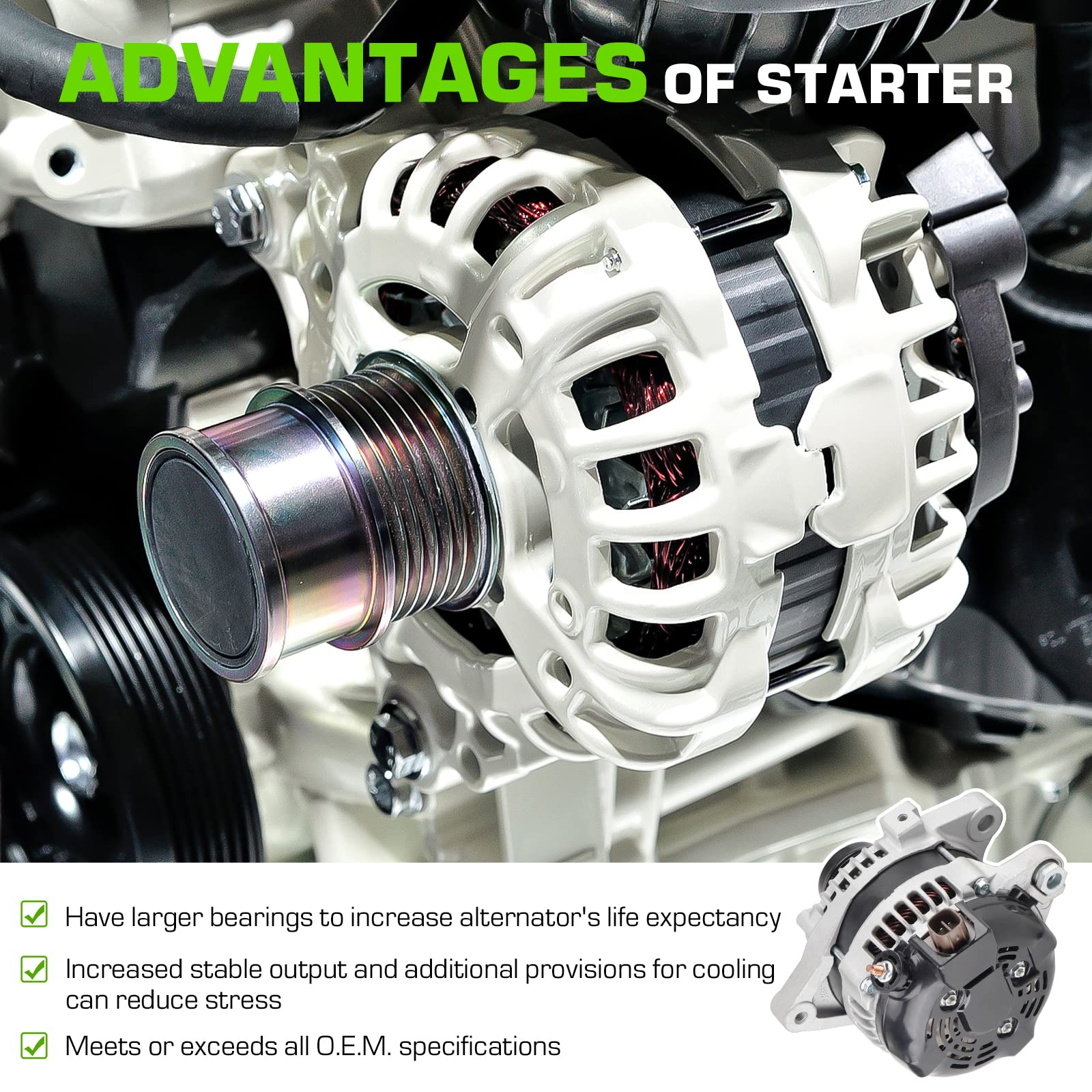 Alternator 11385 Compatible with 2009-2013 Toyota Corolla 1.8L 2009 ...
