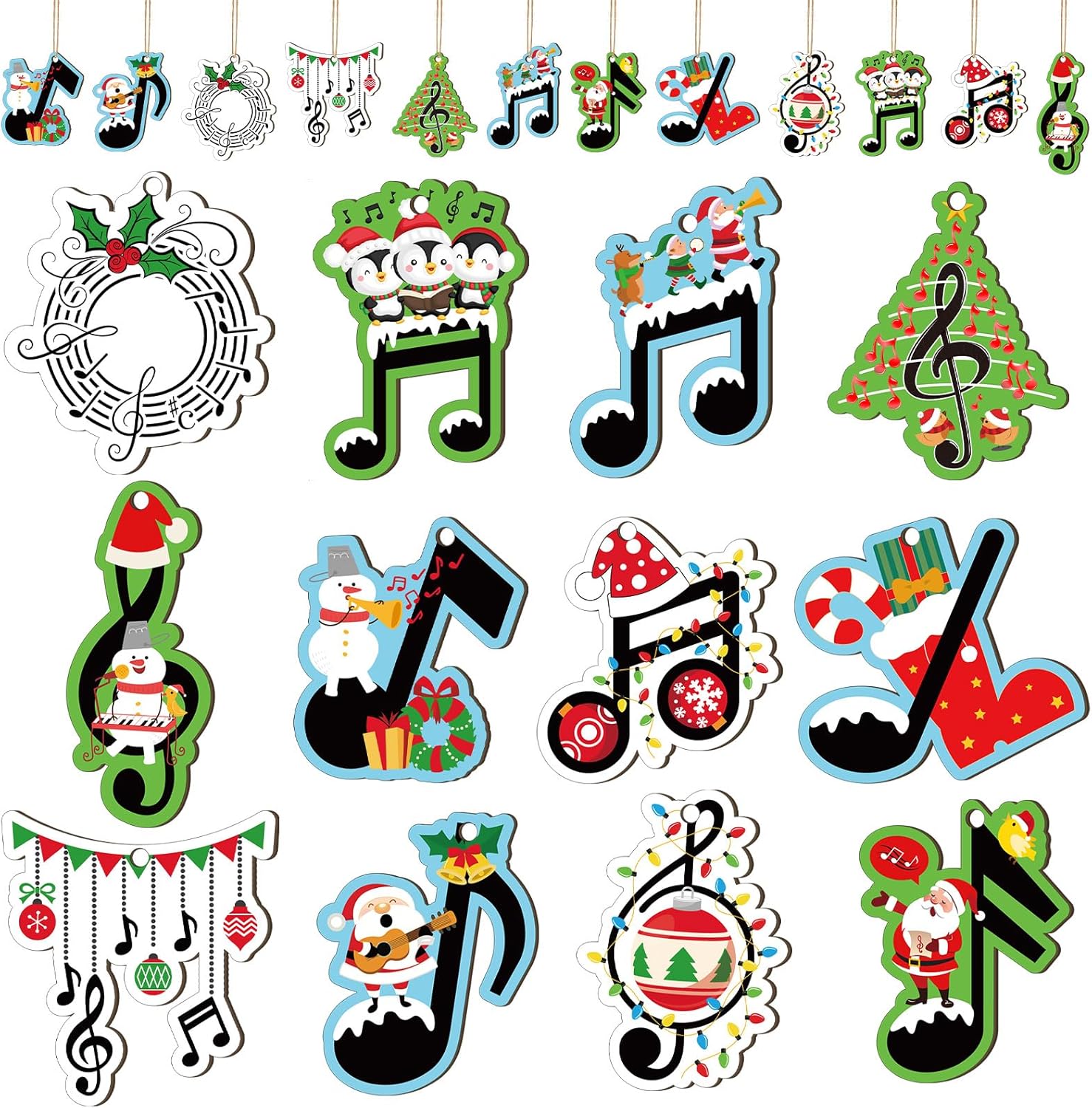Amazon.com: Menkxi 48 Pcs Christmas Music Note Ornaments for Tree ...