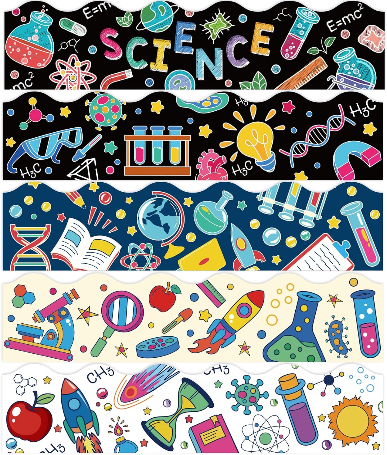 Amazon.com: Qpout 59Ft Science Bulletin Board Borders,Self-Adhesive ...