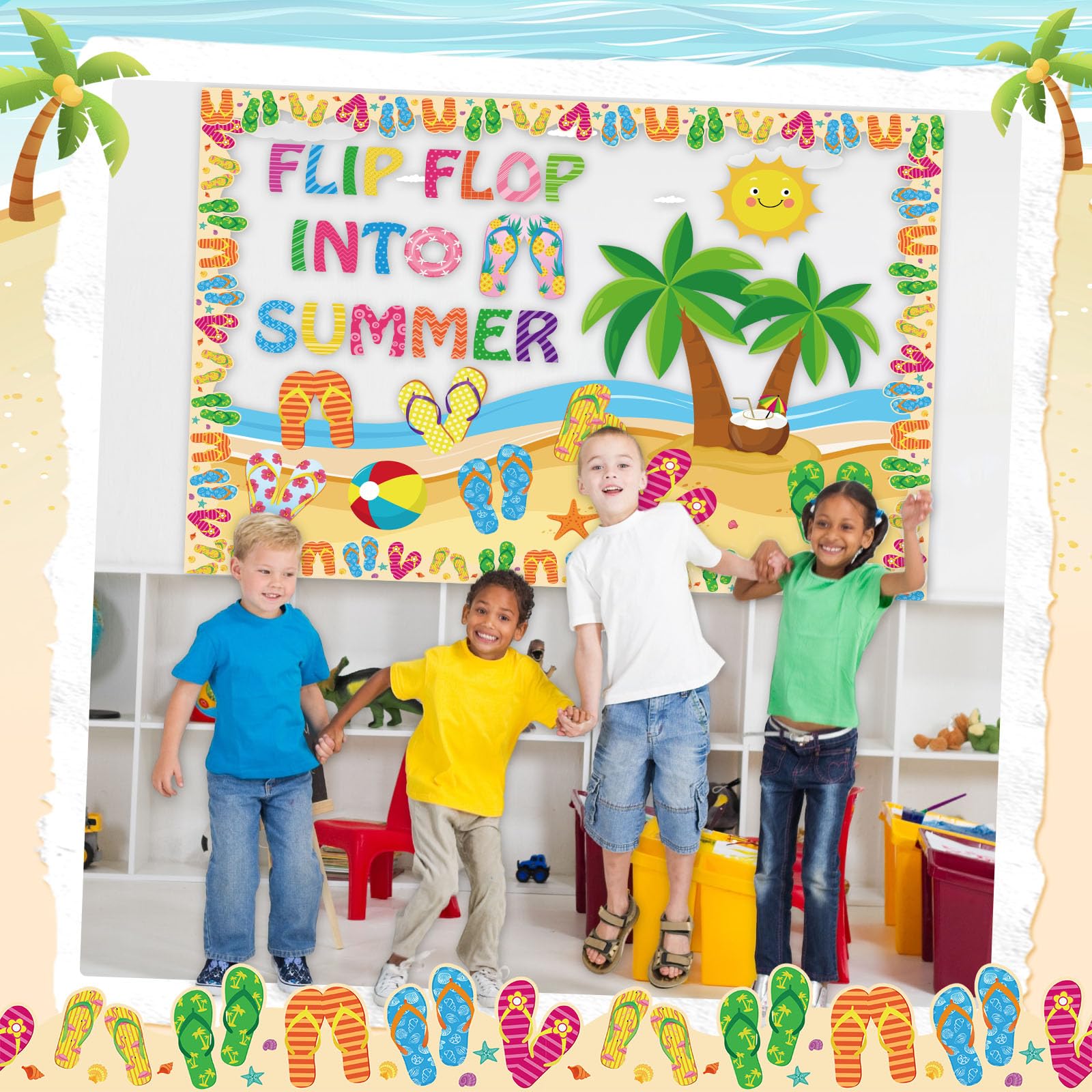 Snapklik.com : Pasimy Summer Bulletin Board Decorations Set Beach ...