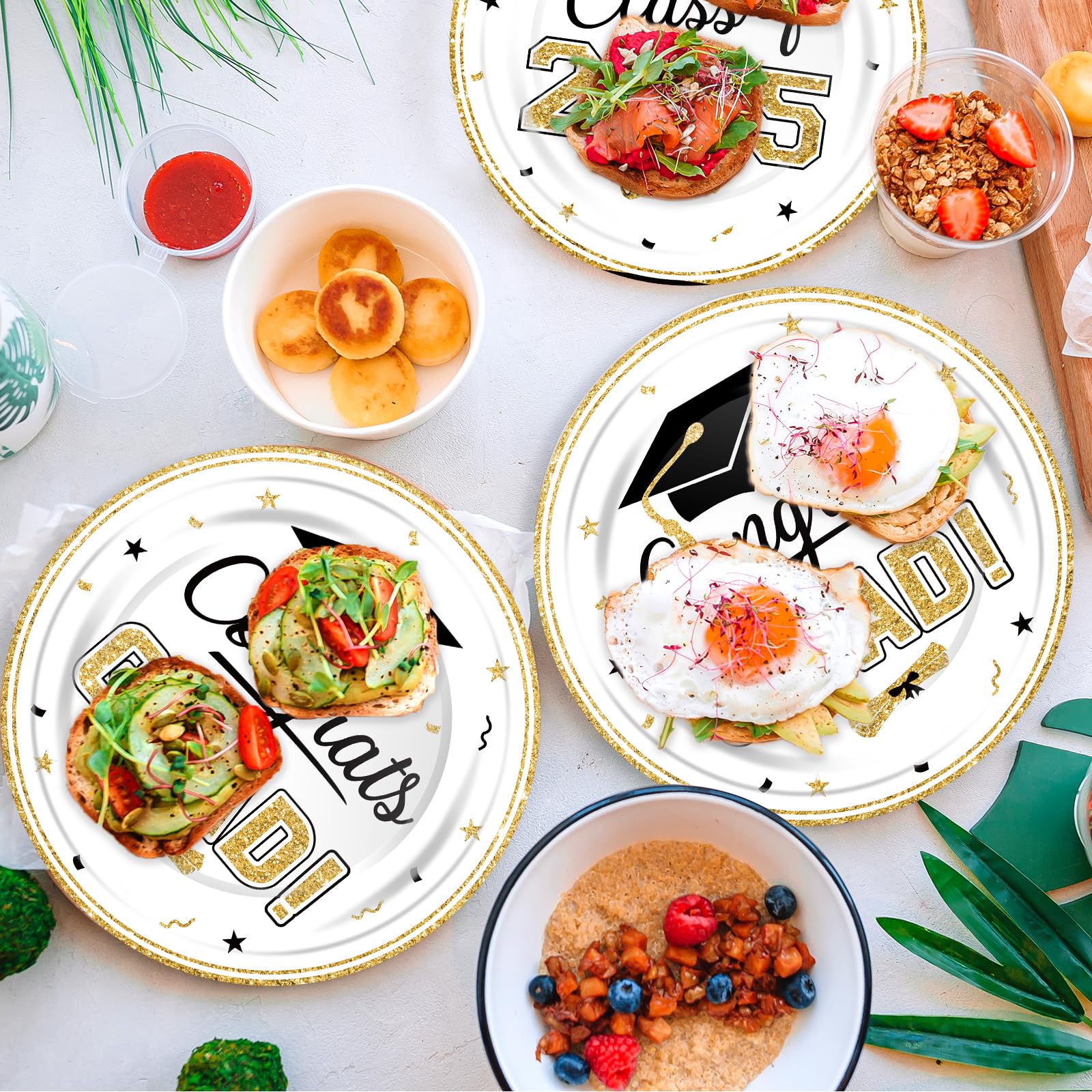 Snapklik.com : 2025 Graduation Party Supplies Tableware Set - 100 Pcs ...