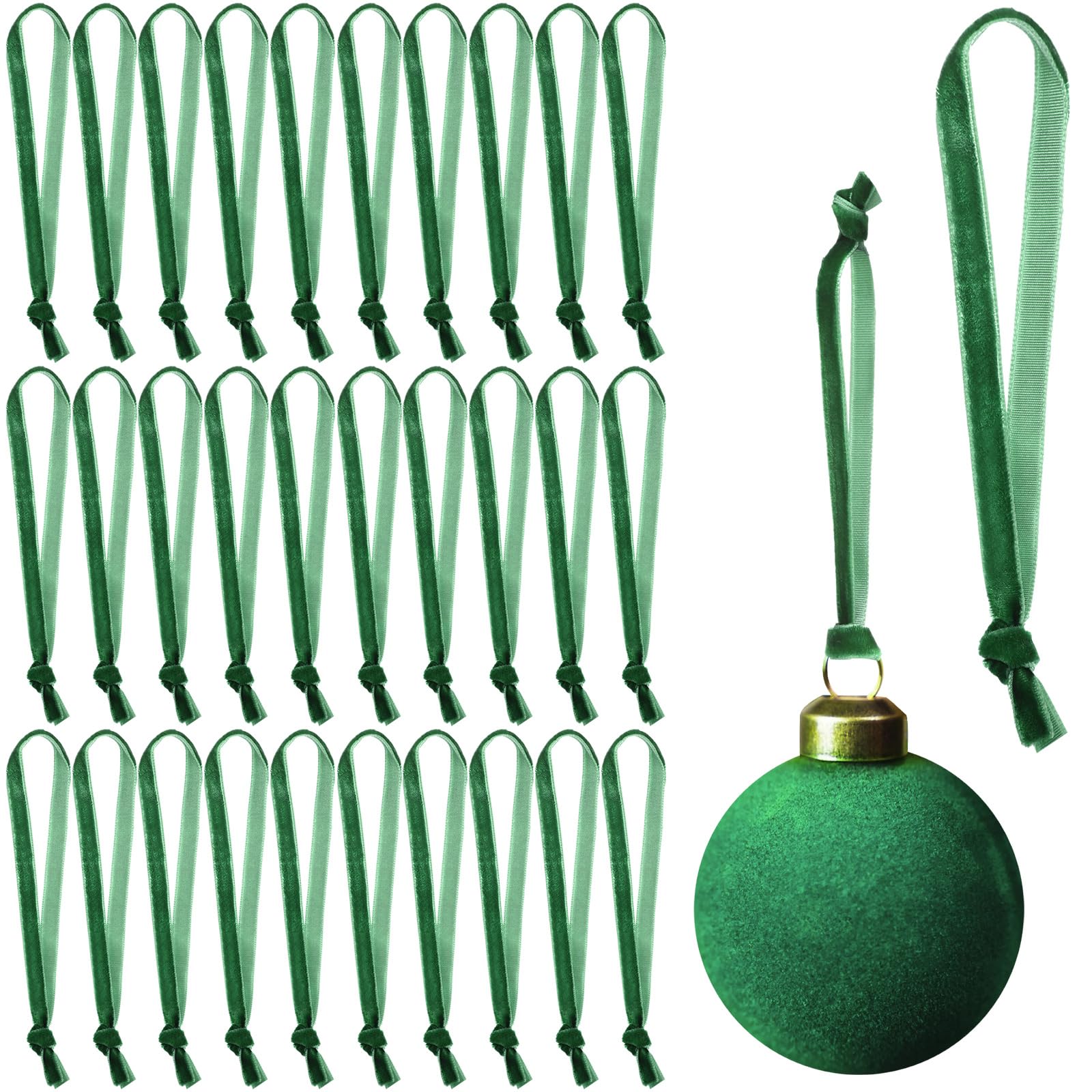 Amazon.com: HunnmingRe 100 Pcs Christmas Hangers Ribbons 12 Inch Velvet ...