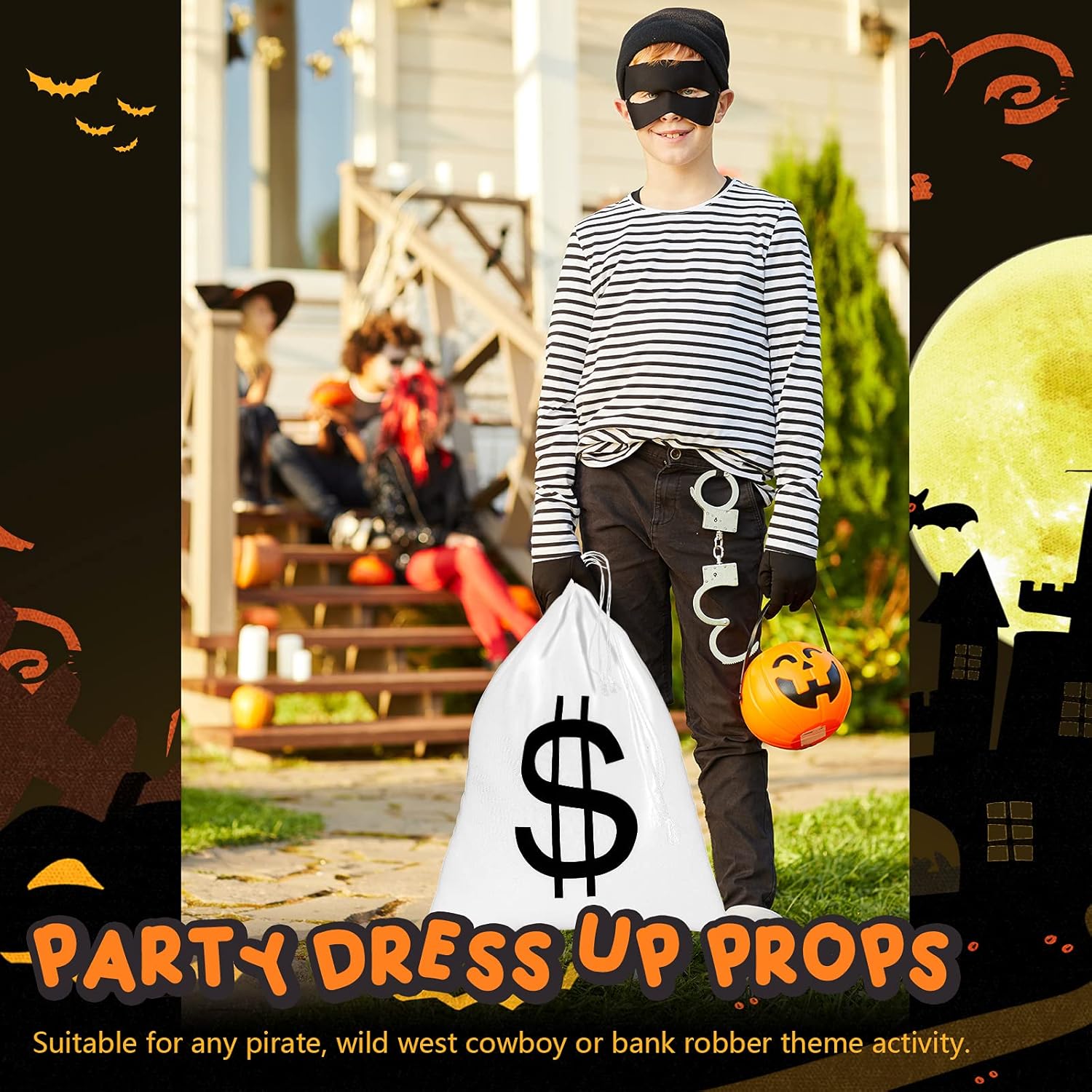 Amazon.com: Zonon 8 Pieces Robber Costume Set Include Dollar Sign Money ...