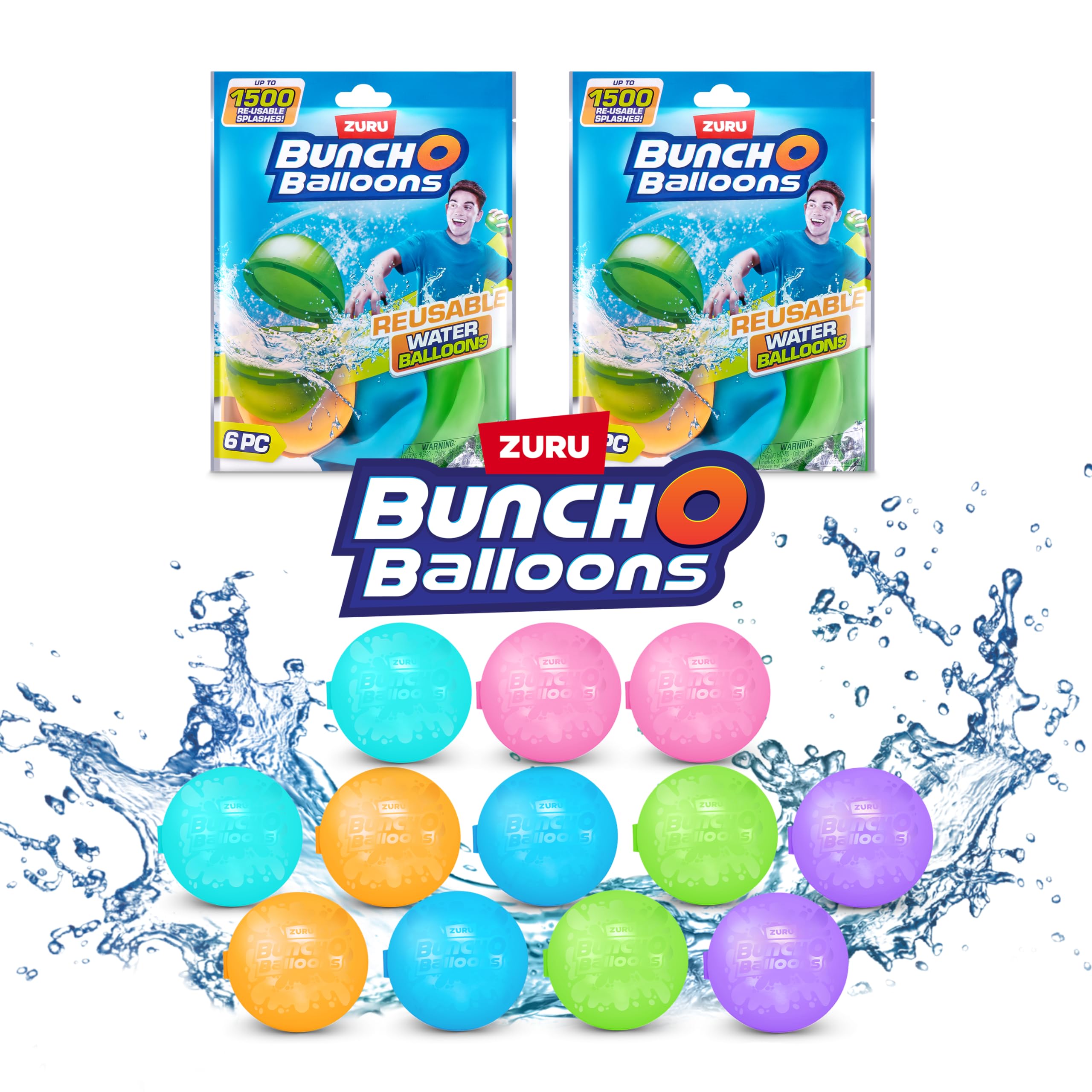 Amazon.com: Bunch O Balloons Reusable Water Balloons 12 Pack by ZURU ...