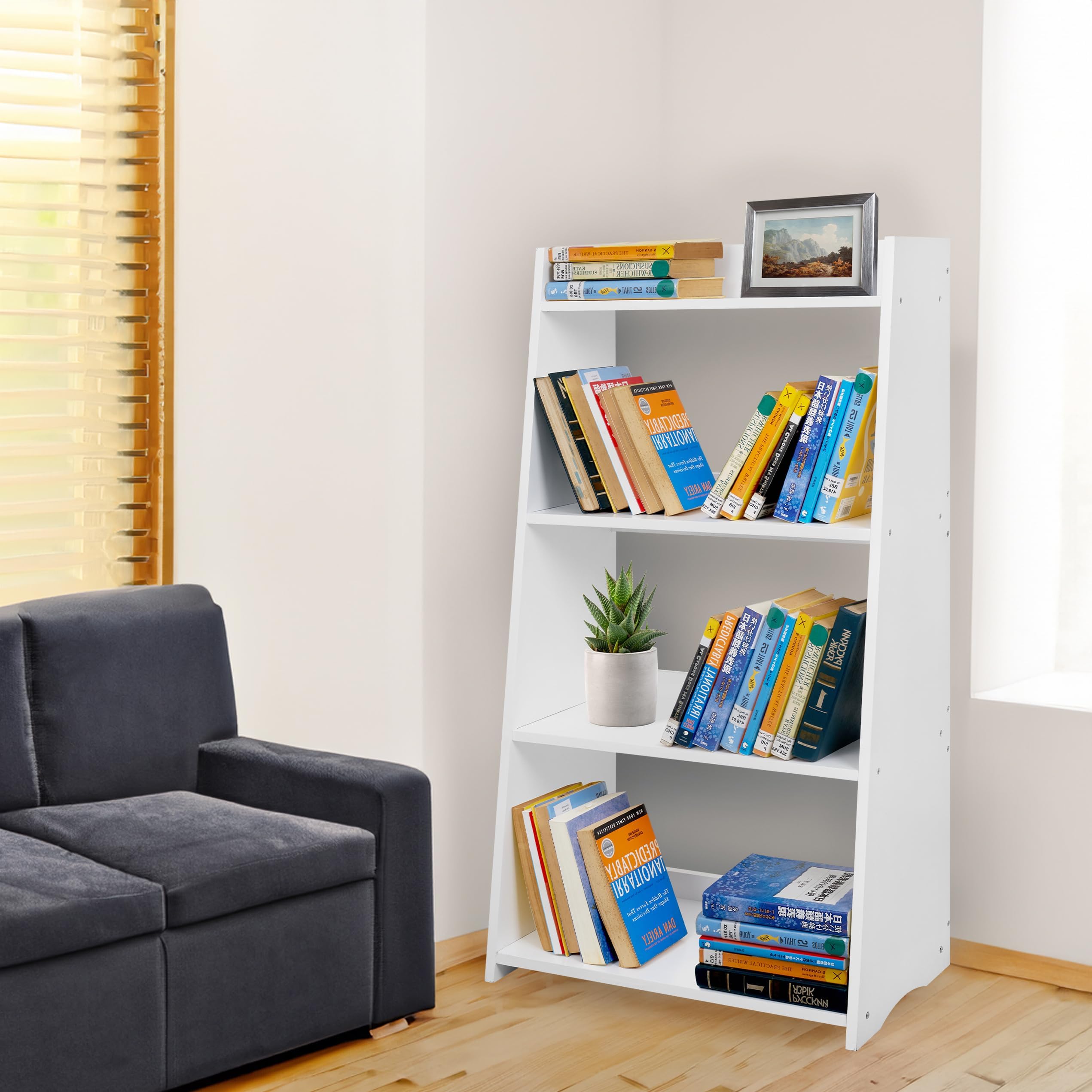 Amazon.com: Milltown Merchants Teak Ladder Shelf - Wooden Ladder ...