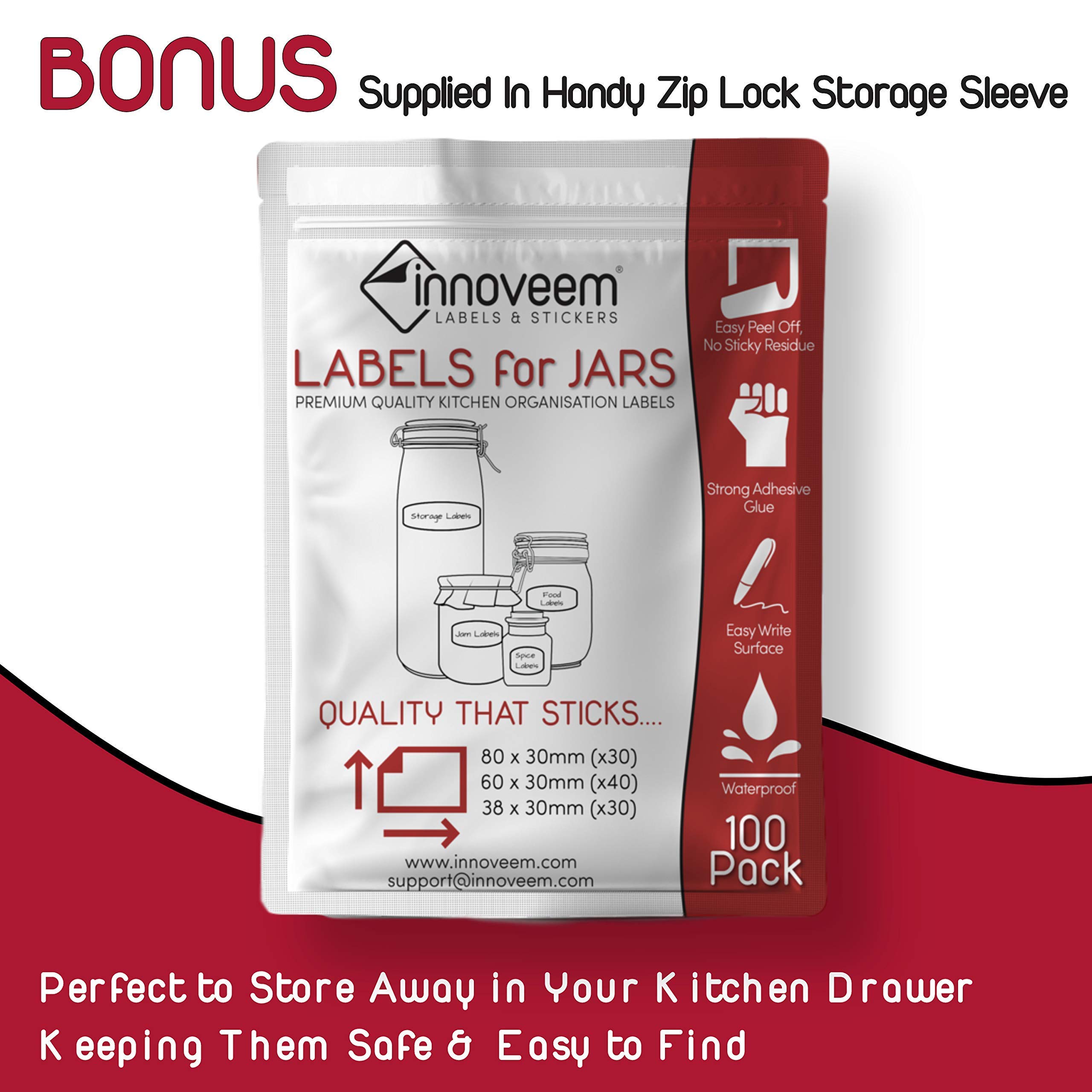 Buy Innoveem Waterproof Labels for Jars - 100 Self Adhesive Labels for ...