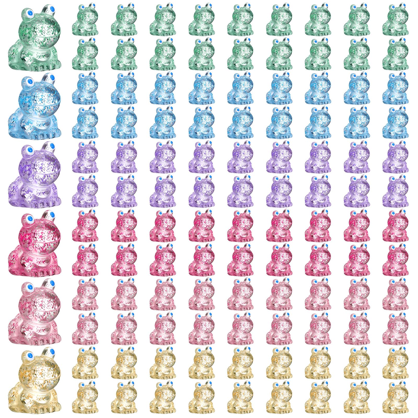 Amazon.com : Burbell 120 Pcs Mini Resin Frogs Glitter Tiny Frog ...