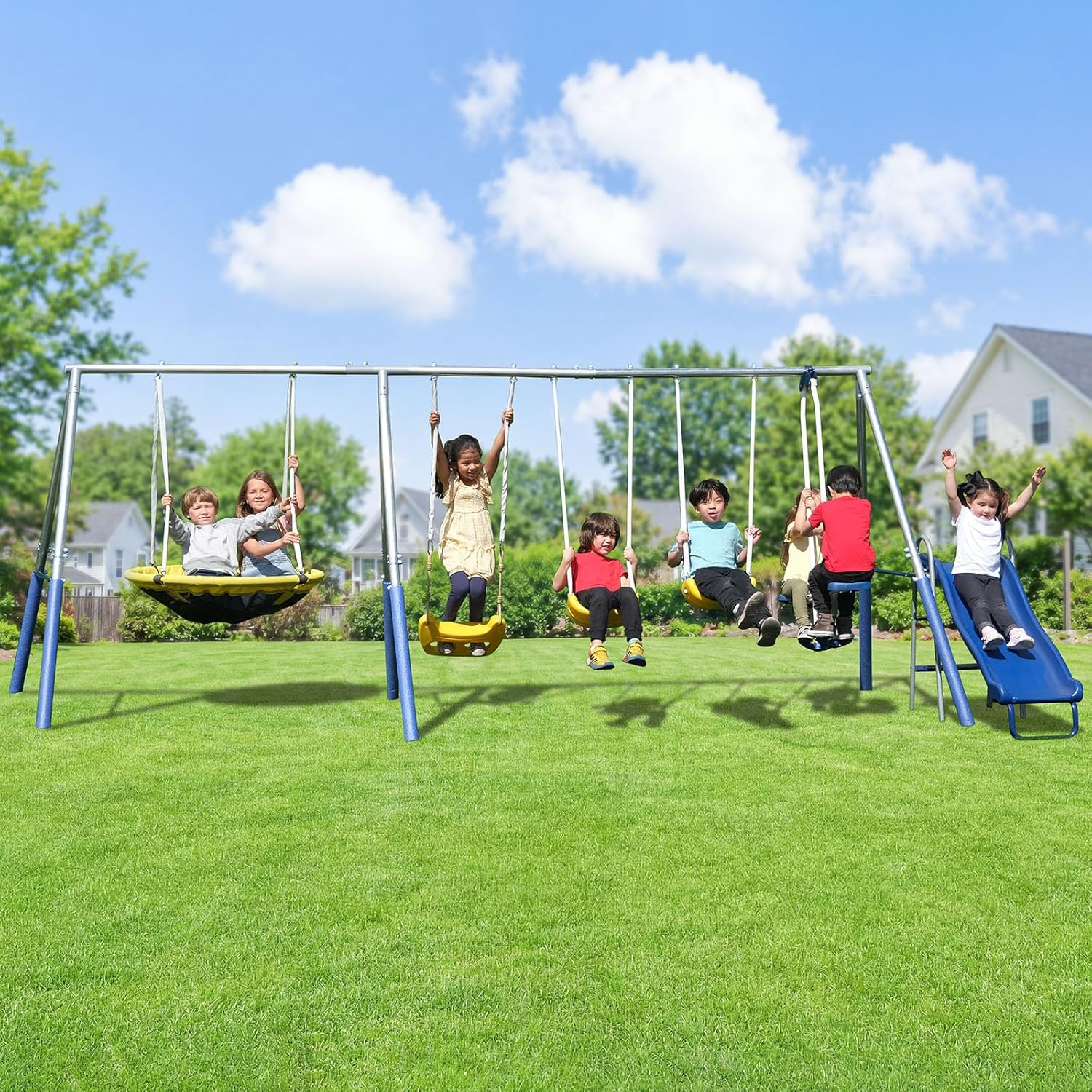 Amazon.com: Sportspower 800lbs ‘Swing & Play’ Metal Swing Set for ...