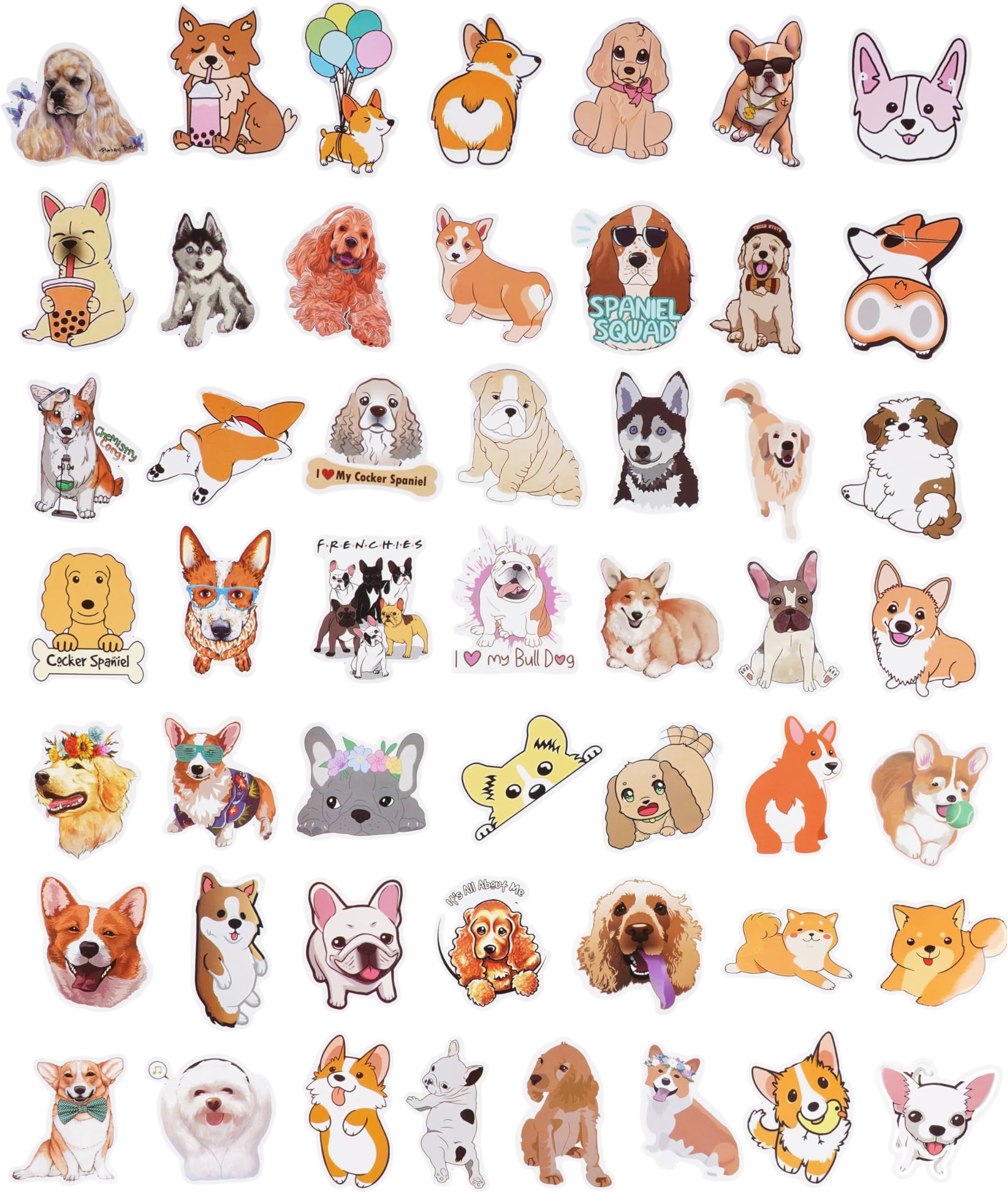 Amazon.com: 100pcs Variety Cute Dog Stickers Set, Cute Animals Stickers ...
